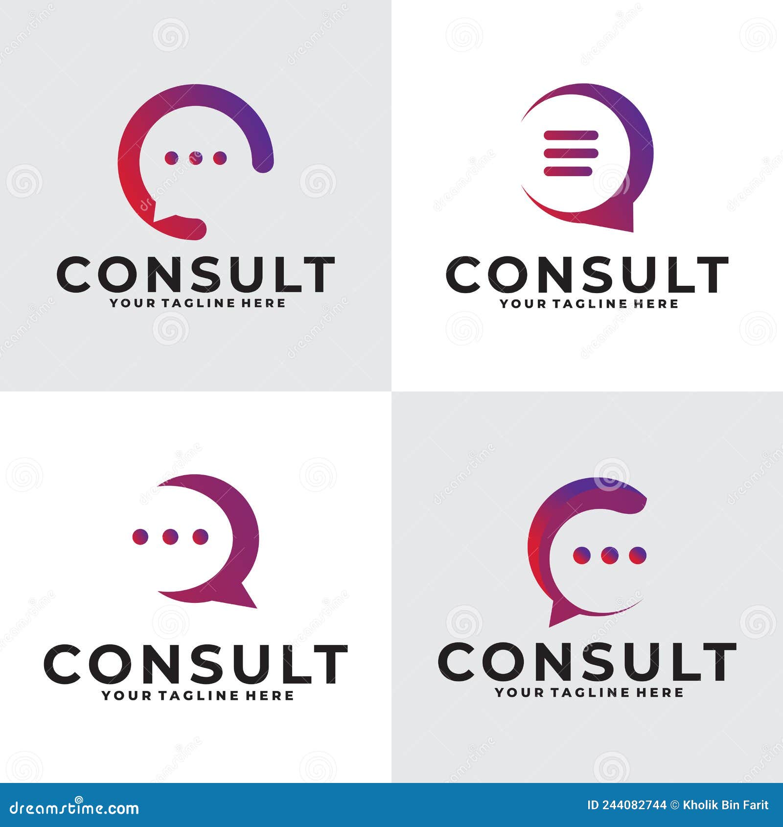 Set of Consult Logo Vector Design Template Stock Vector - Illustration ...