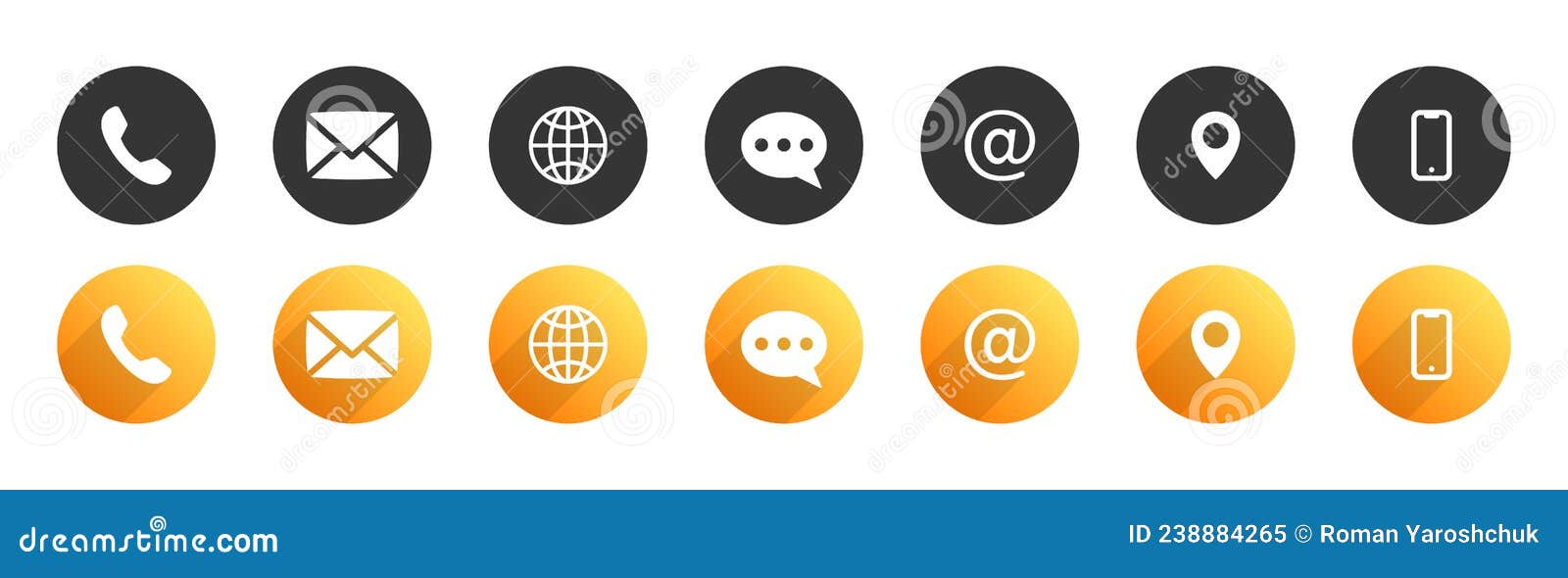 Set of Contact Icons. Information Icons. Contact Information Icons ...