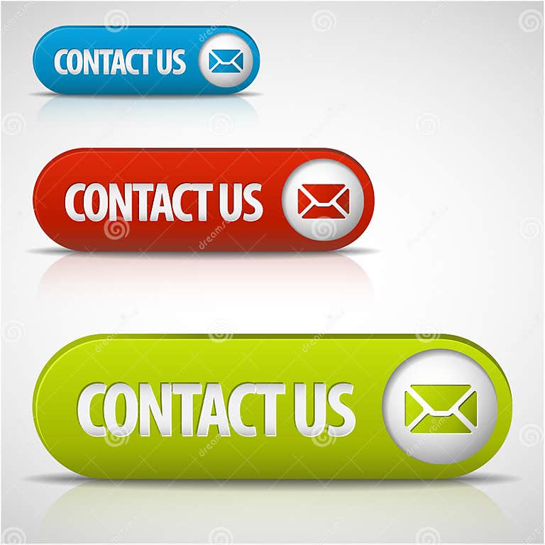 Set of contact us buttons stock illustration. Illustration of blue ...