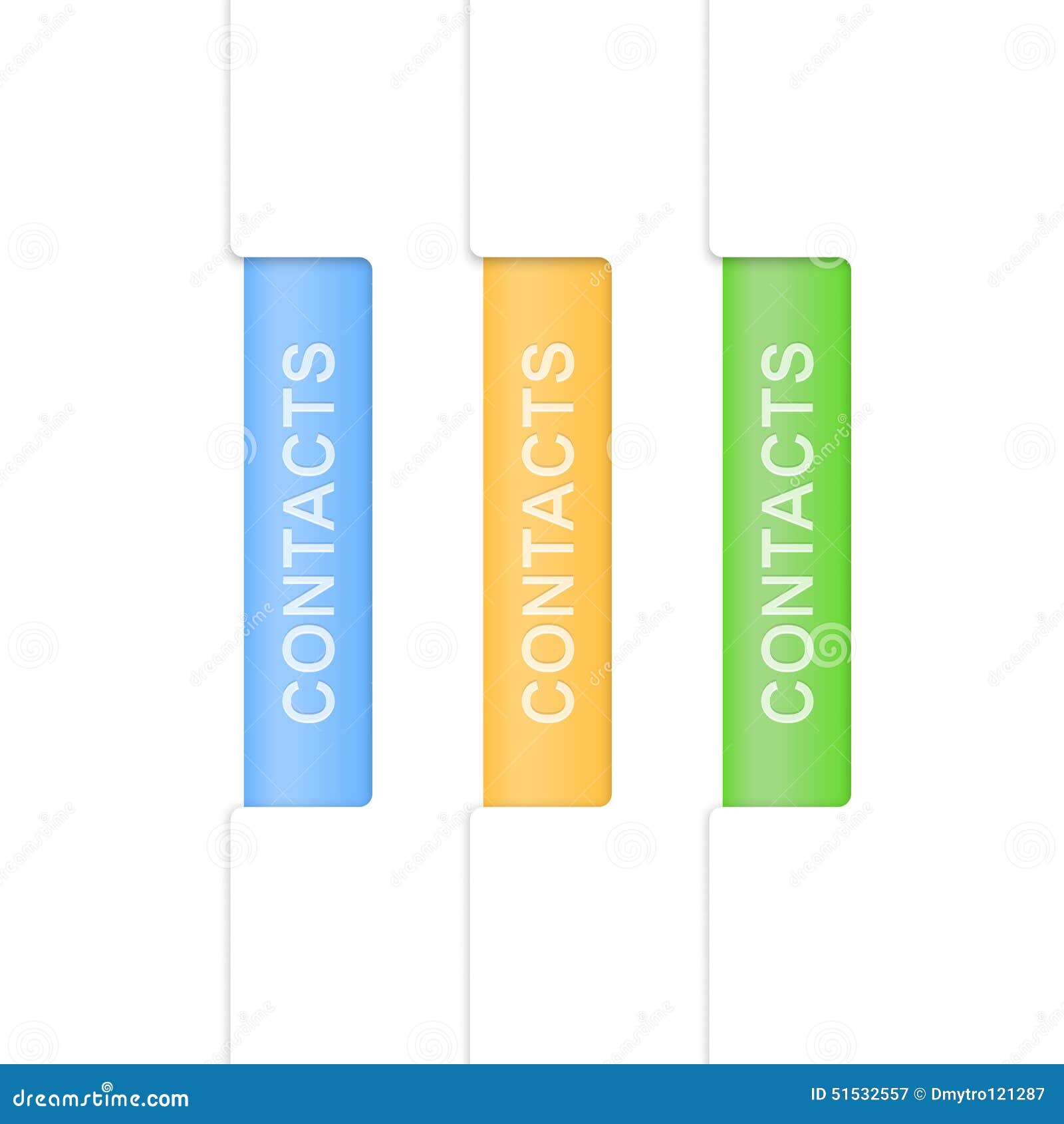 Set of Contacts Tabs. Design Template Stock Vector - Illustration of ...
