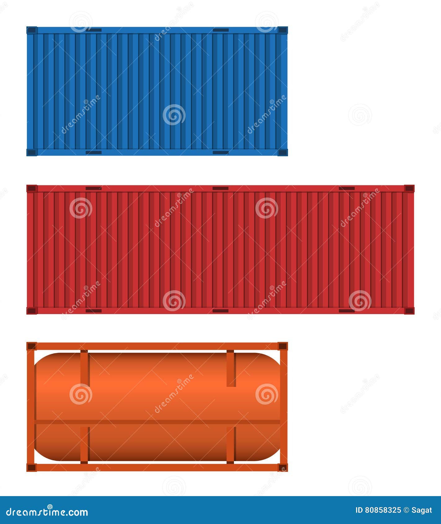 Set of container and tank stock vector. Illustration of ship - 80858325