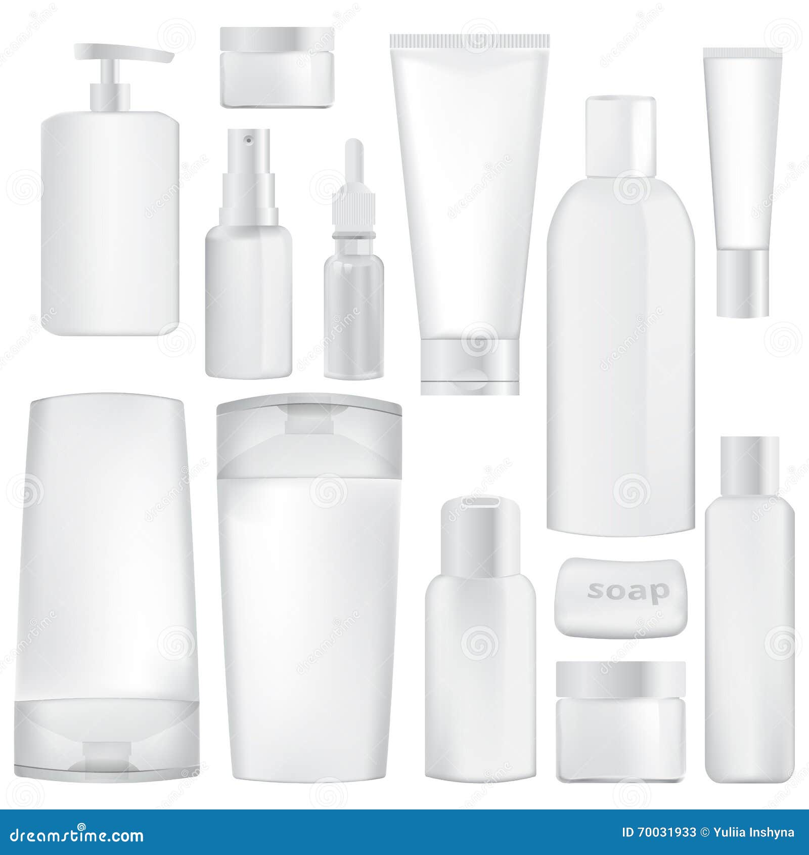 Set of Containers for Cosmetics Stock Vector - Illustration of natural ...