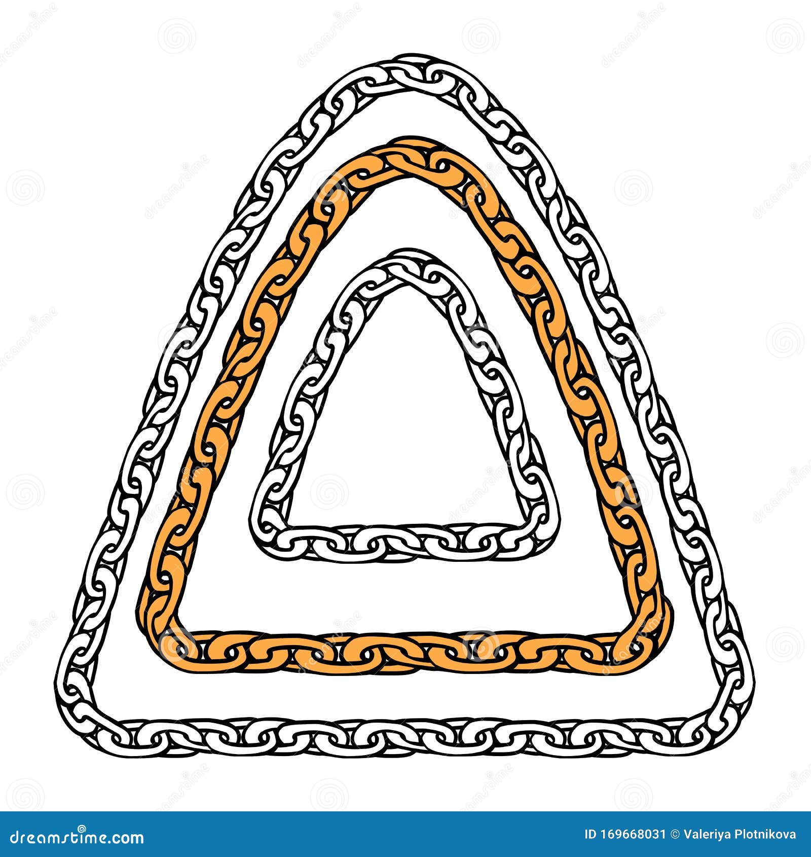 Set of Contour Chains of Triangle Shape. the Object is Separate from ...