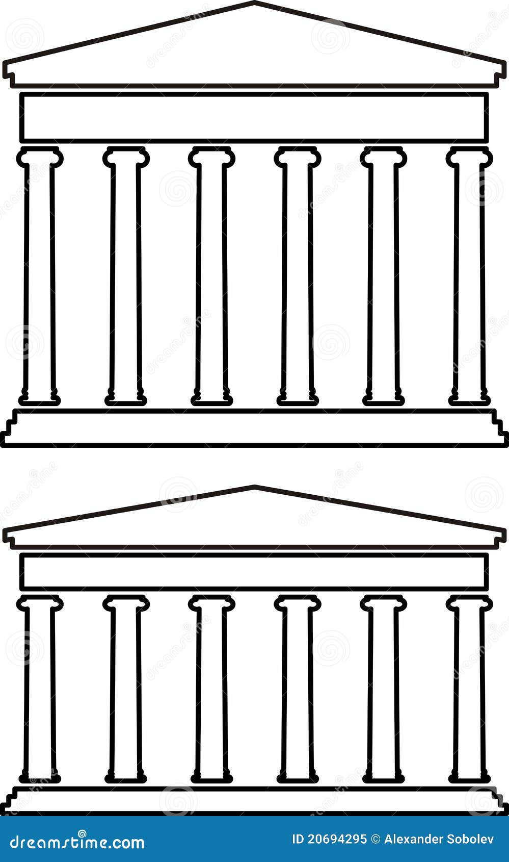 Set of Contours of Portico , Ancient Temple Stock Vector - Illustration ...