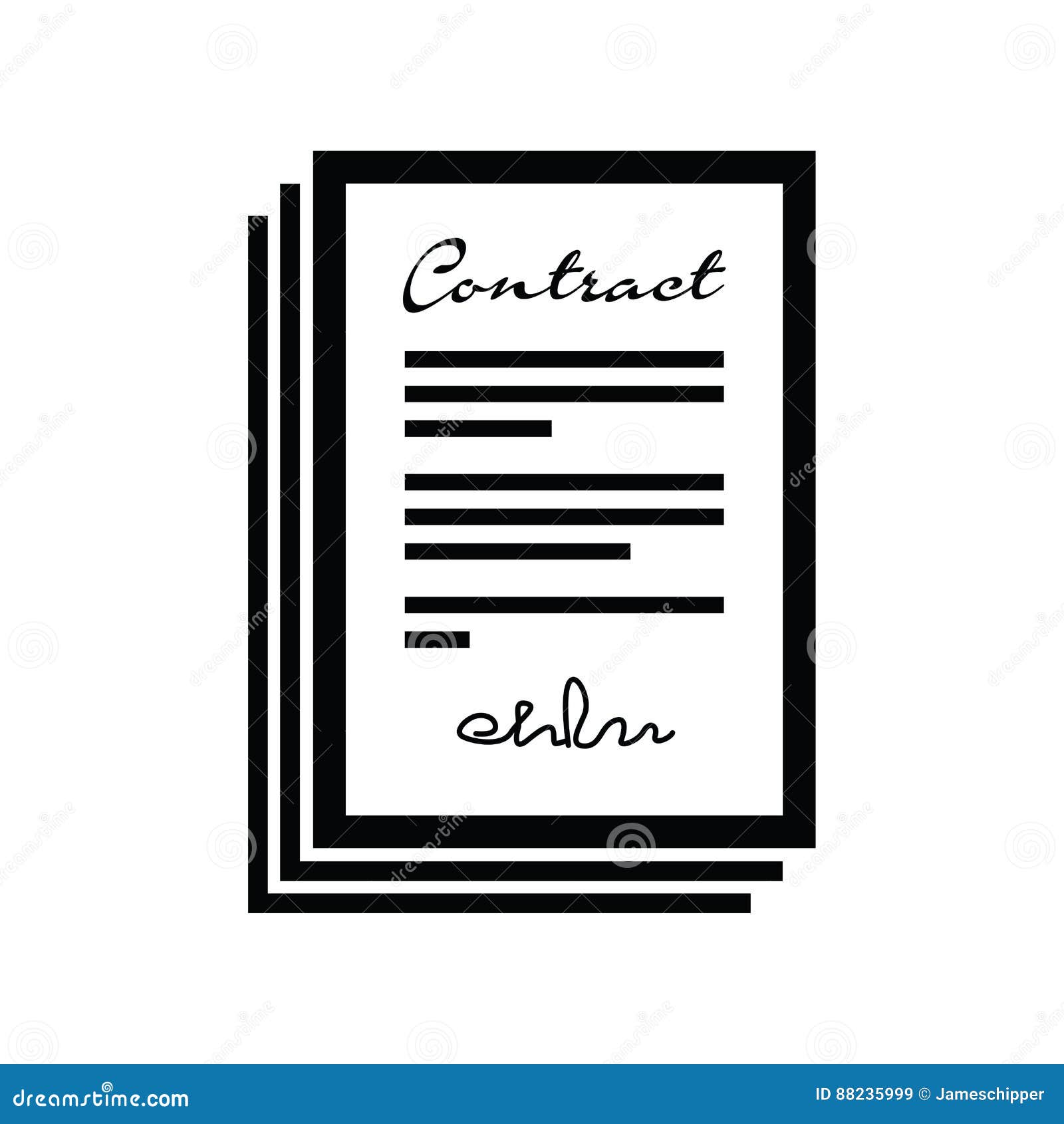 Set of contracts stock vector. Illustration of black - 88235999