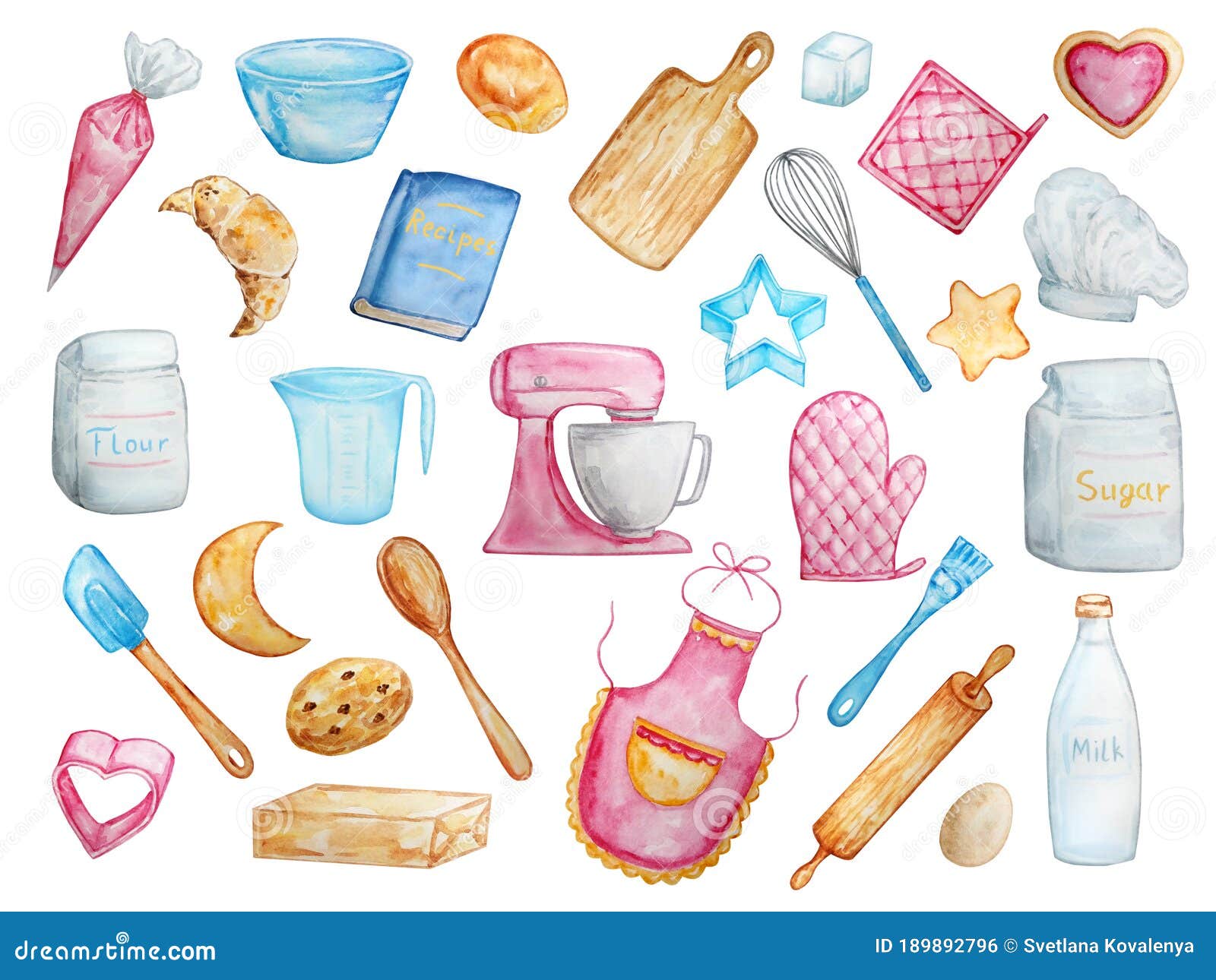 Set of Cook Items Illustration for Kitchen Stock Illustration ...