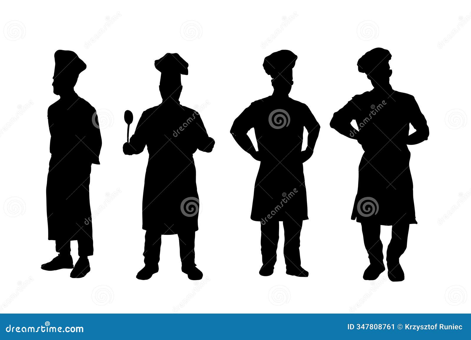 Set of cook silhouettes stock vector. Illustration of icon - 347808761