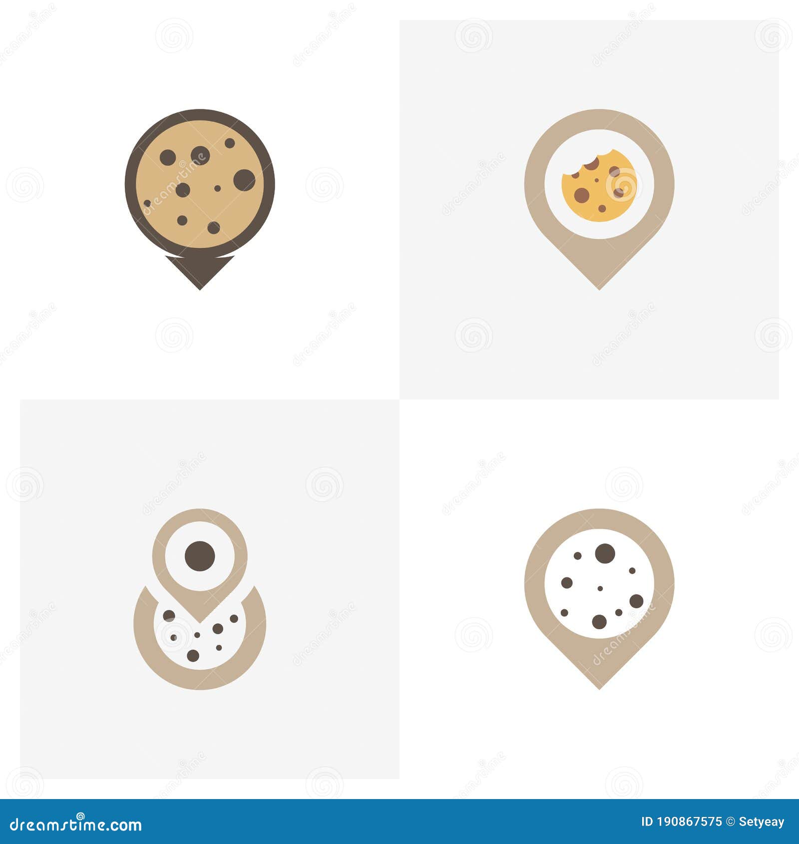 Set of Cookies Point Logo Design Vector Template, Icon Symbol, Creative ...