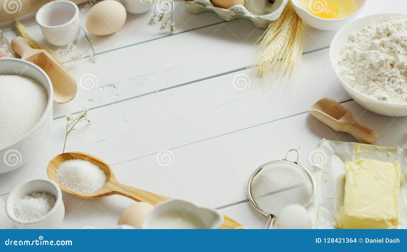 Set of Cooking Ingredients and Tools Stock Photo - Image of horizontal ...