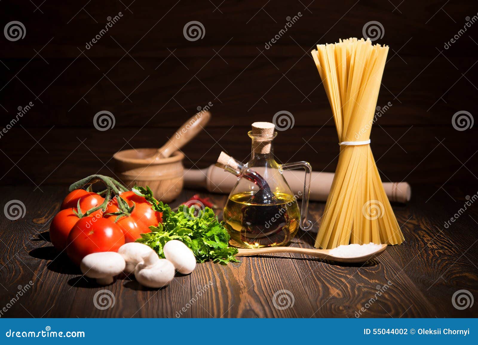 Set for Cooking Pasta. Rustic Stock Photo - Image of spaghetti ...