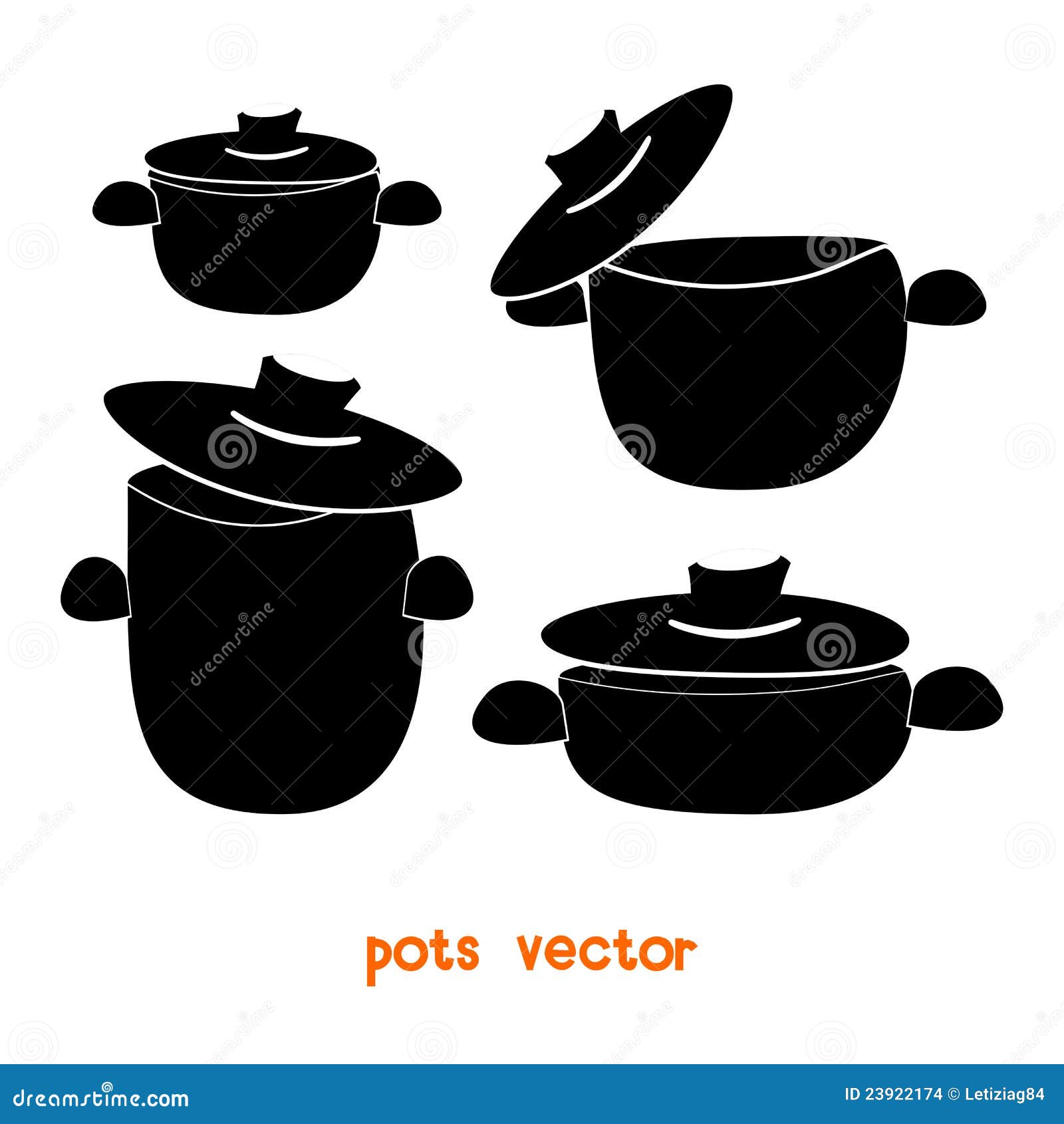 Set of cooking pots stock vector. Illustration of chef - 23922174