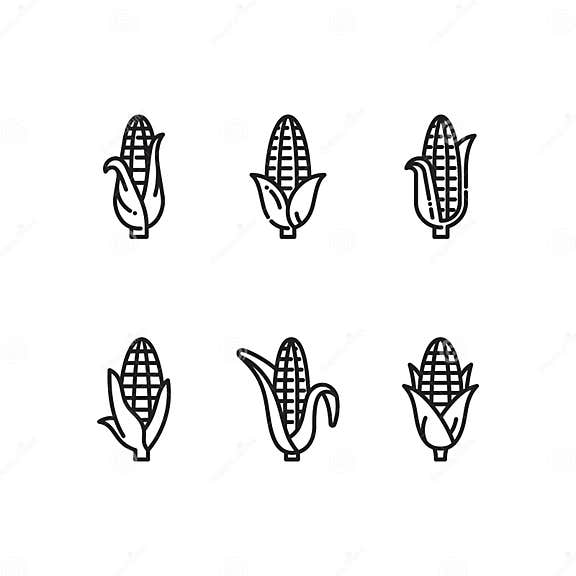 Corn Line Icon Vector. Corn Symbol Vector Stock Vector - Illustration ...