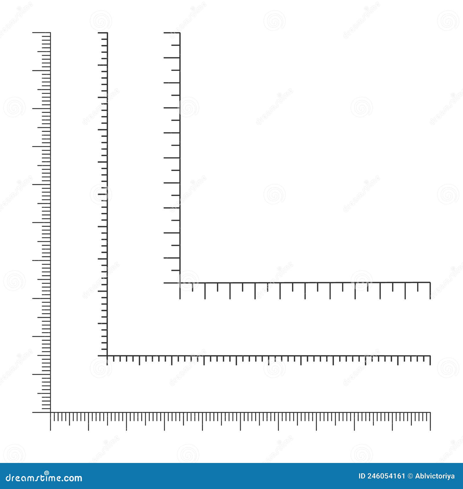 Set of Corner Ruler Templates. GraphIc Measuring Tool Scales with ...