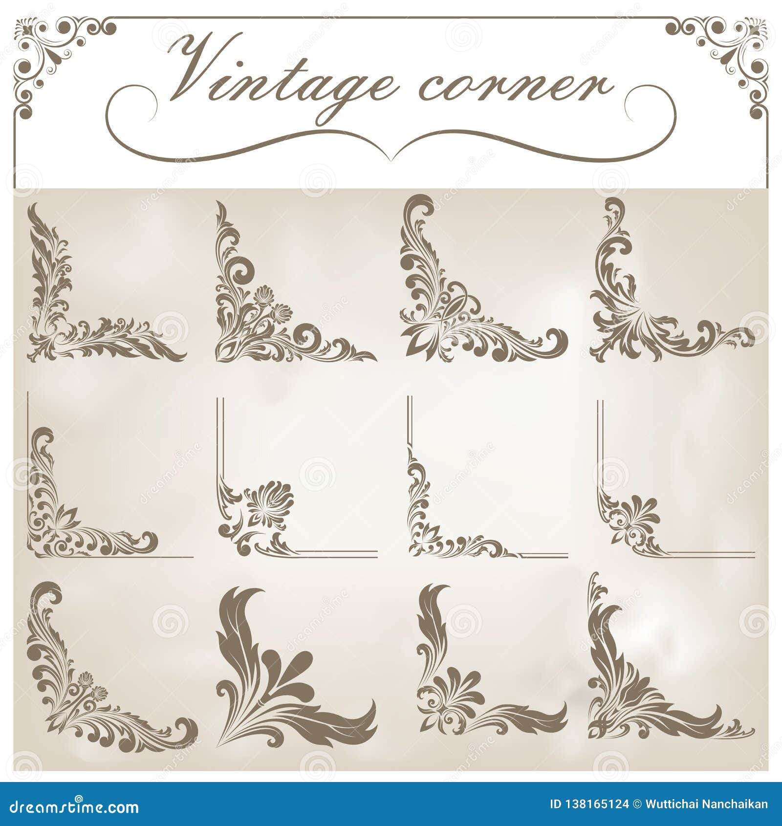 Set of corners stock vector. Illustration of frames - 138165124