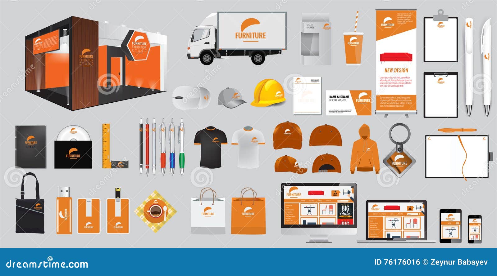 Set of Corporate Identity and Stationery Elements. Vector Promotional ...