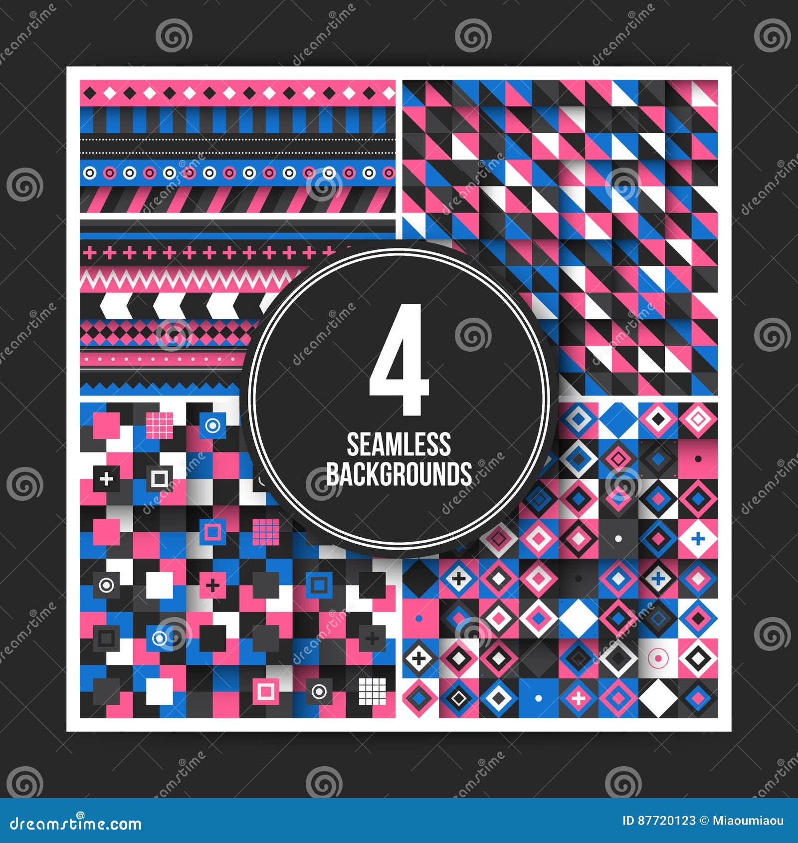 Set of 4 Corporate Patterns with Simple Geometric Elements Stock Vector ...