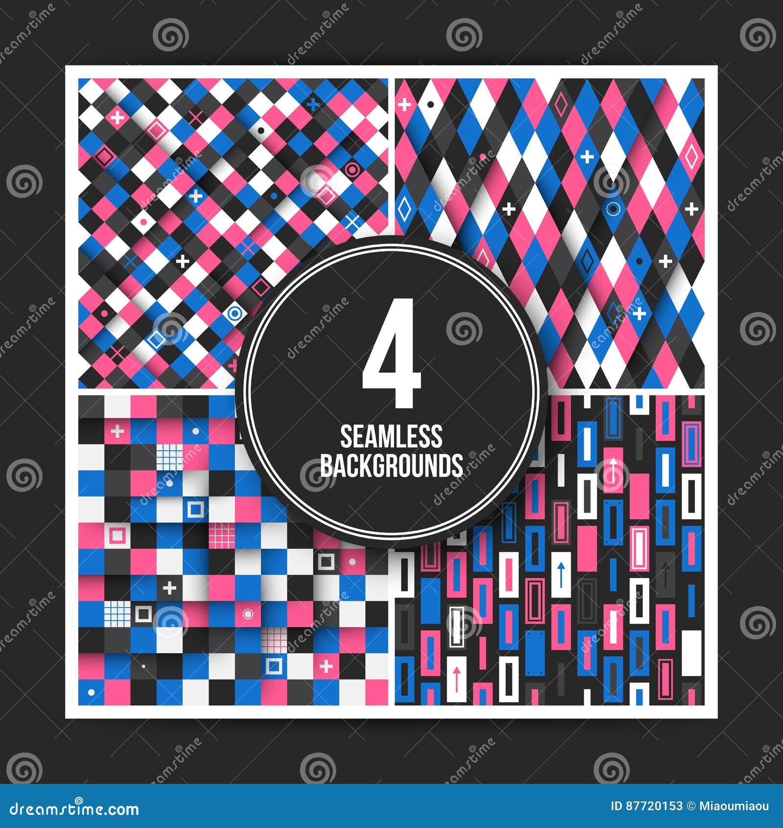 Set of 4 Corporate Patterns with Simple Geometric Elements Stock Vector ...