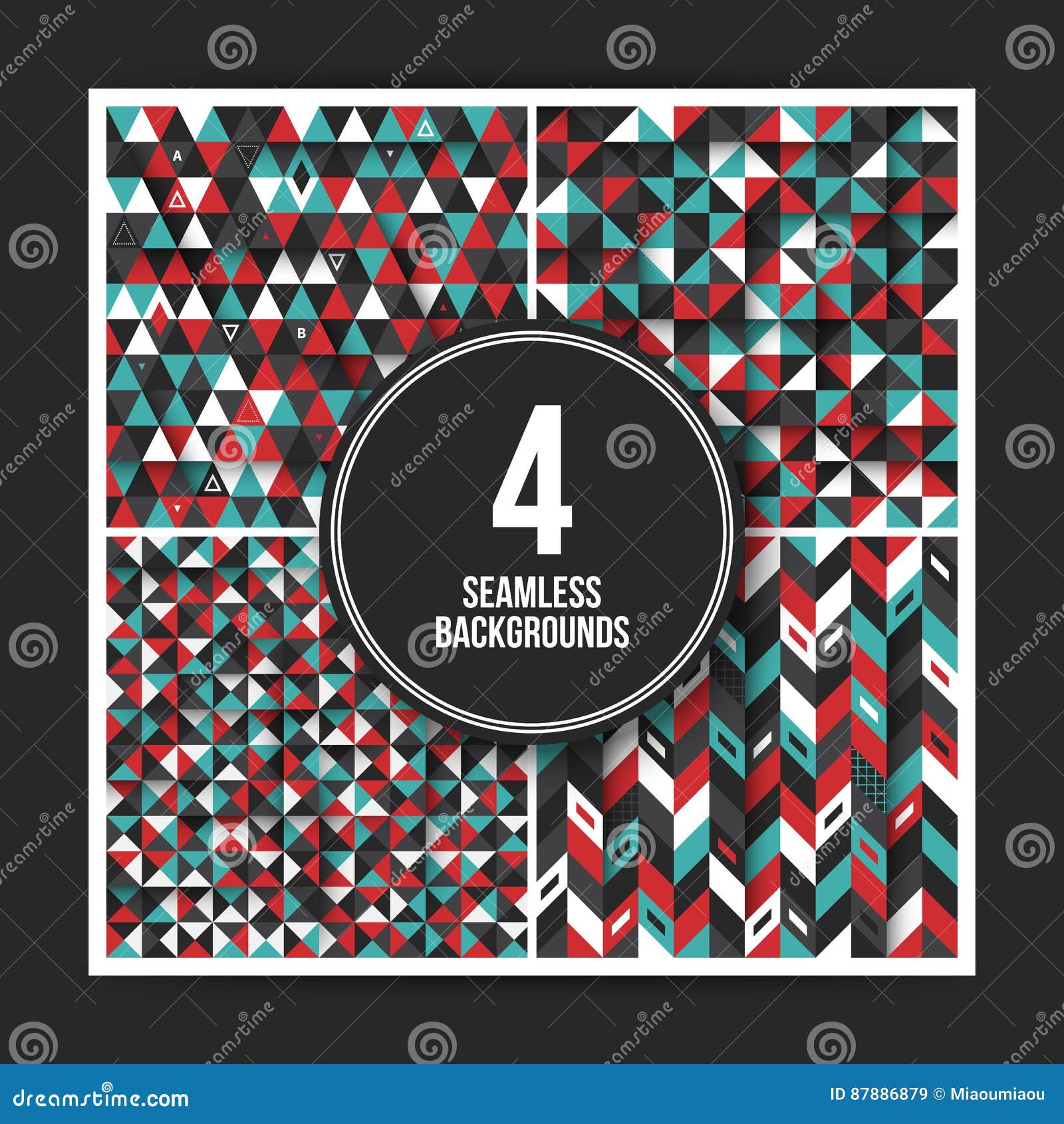 Set of 4 Corporate Patterns with Simple Geometric Elements Stock Vector ...