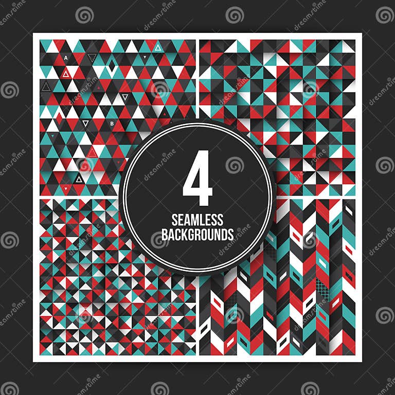 Set of 4 Corporate Patterns with Simple Geometric Elements Stock Vector ...