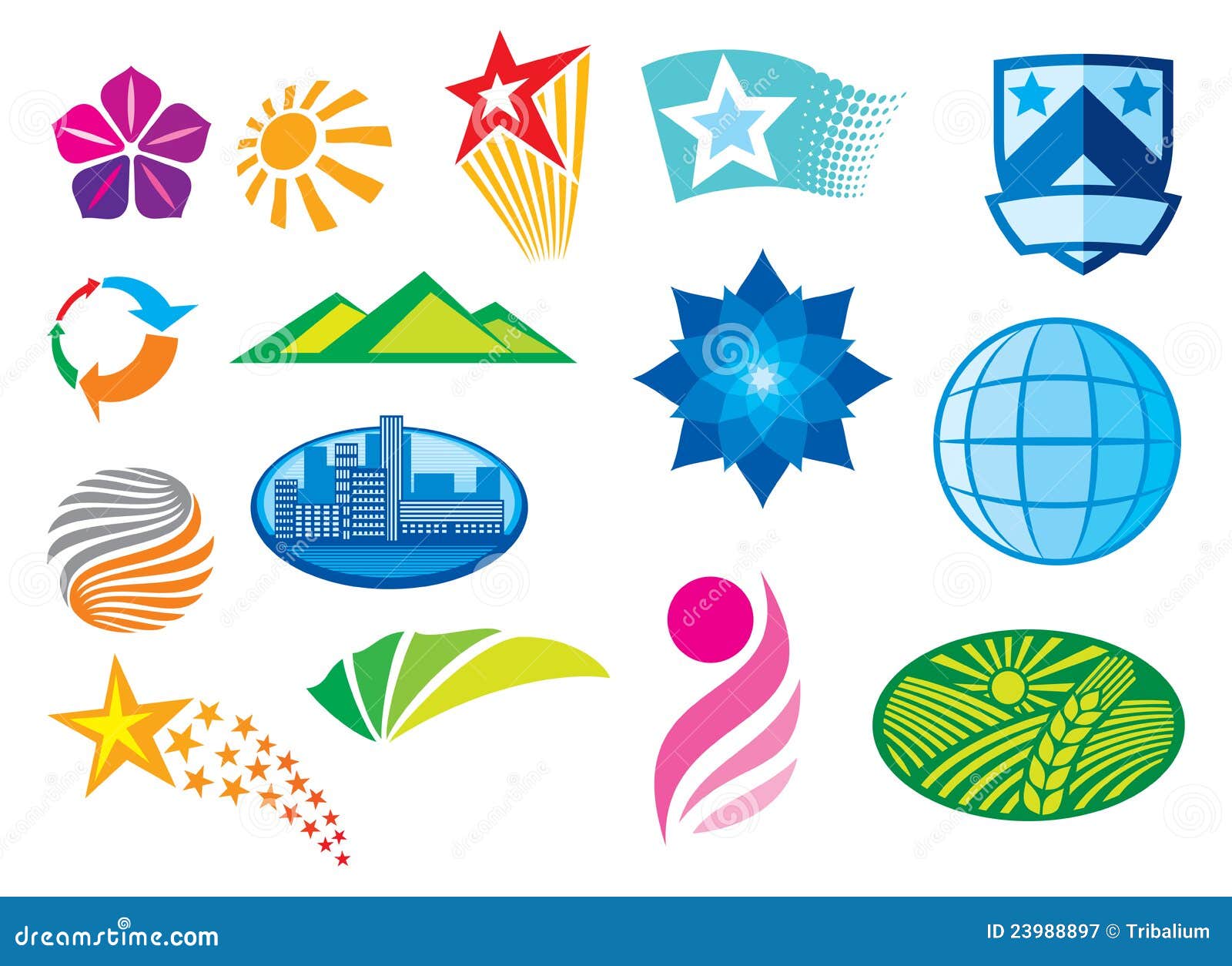 Set of corporate symbols stock vector. Illustration of circle - 23988897