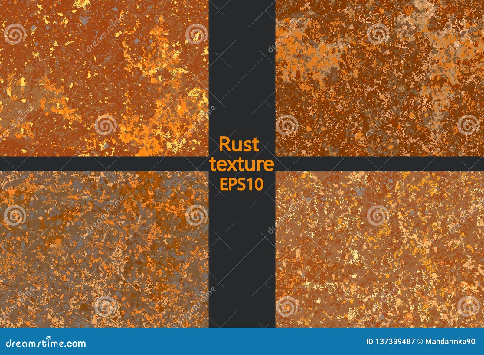 Set Corrosion Rusty Texture, Imitation of Rust. Stock Vector ...