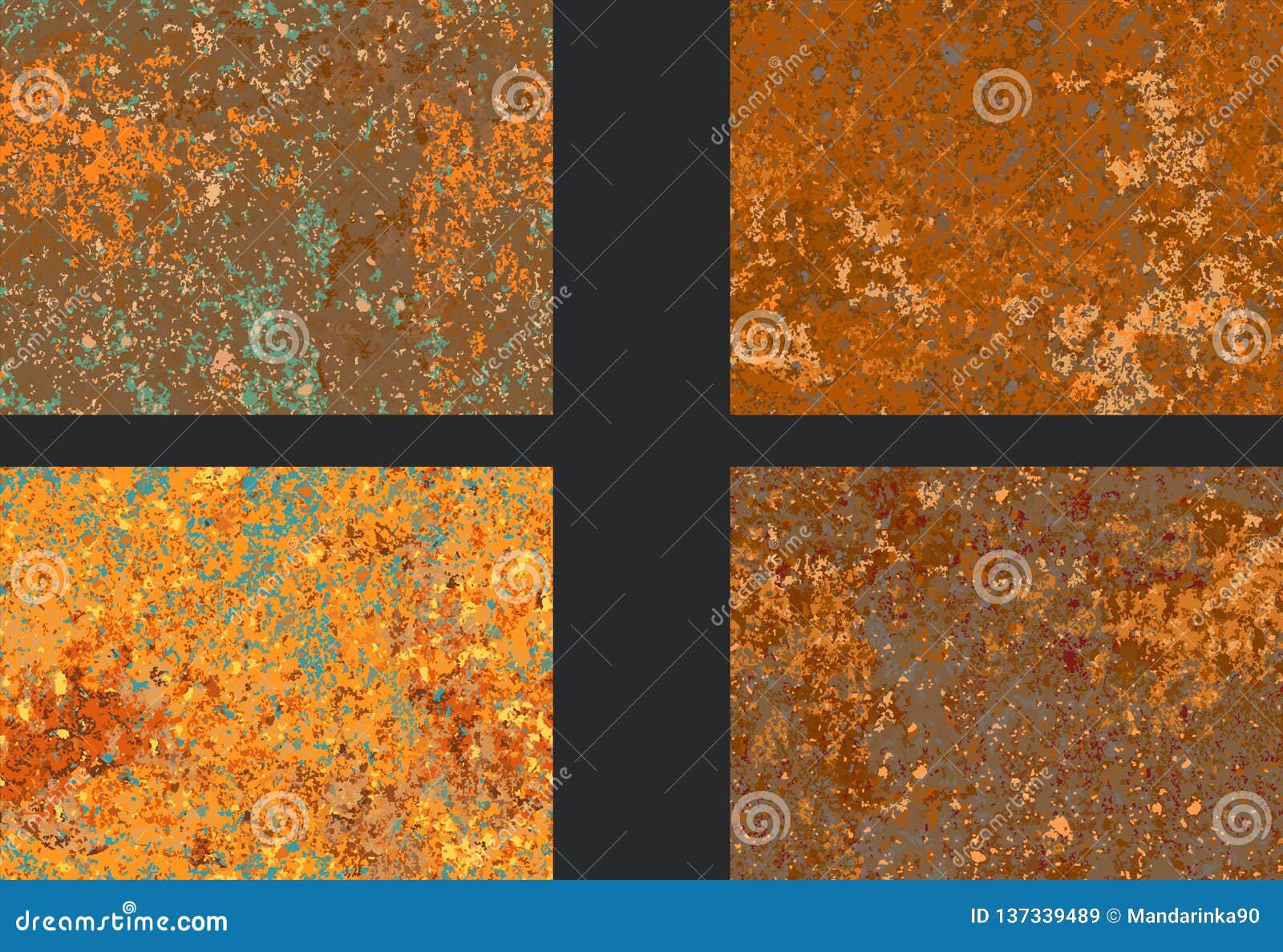 Set Corrosion Rusty Texture, Imitation of Rust. Stock Vector ...