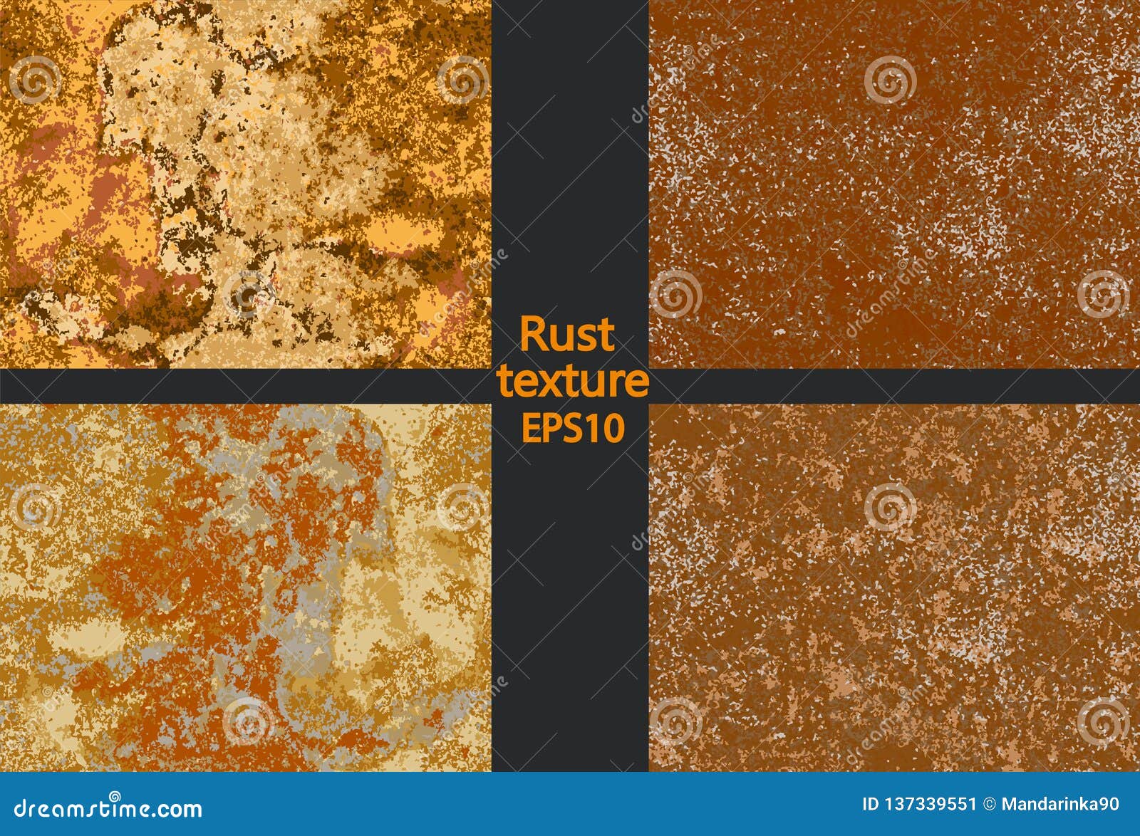 Set Corrosion Rusty Texture, Imitation of Rust. Stock Vector ...