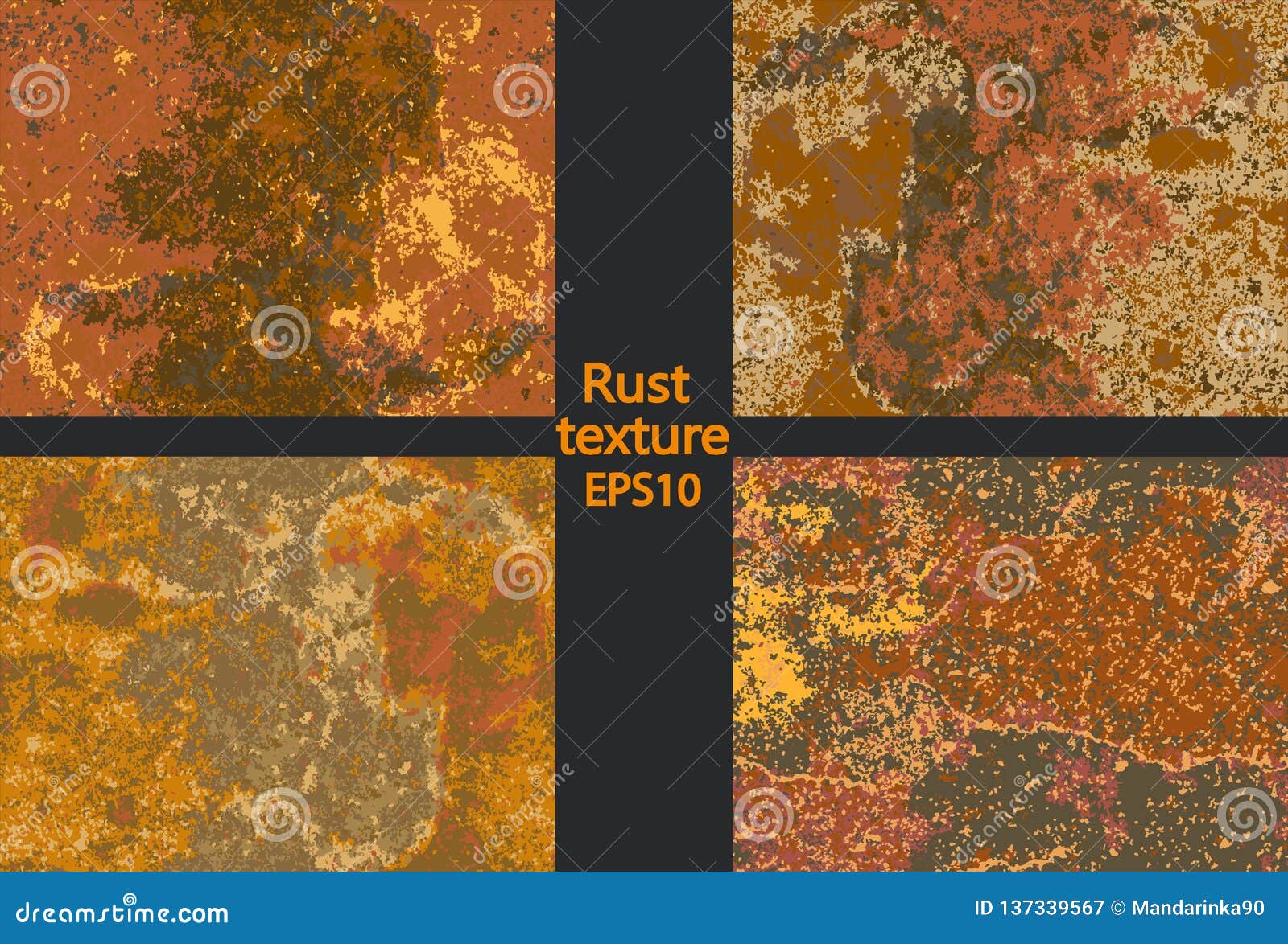Set Corrosion Rusty Texture, Imitation of Rust. Stock Vector ...