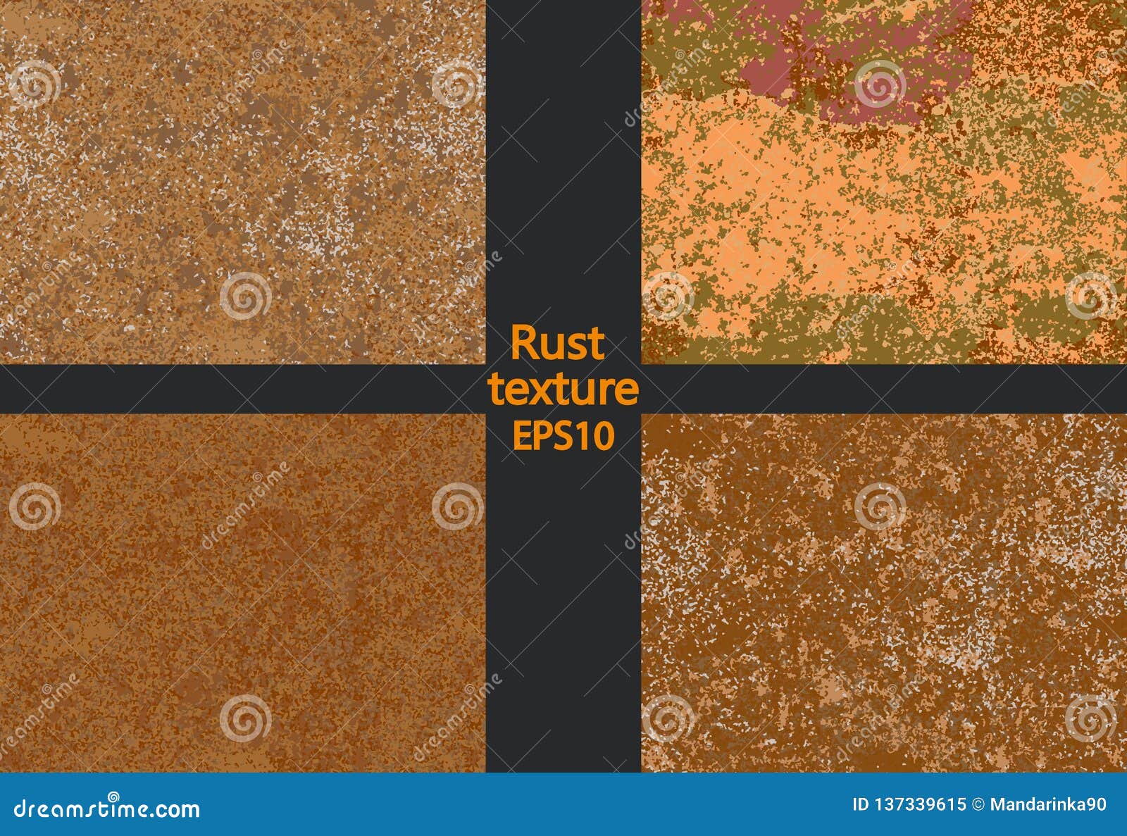 Set Corrosion Rusty Texture, Imitation of Rust. Stock Illustration ...