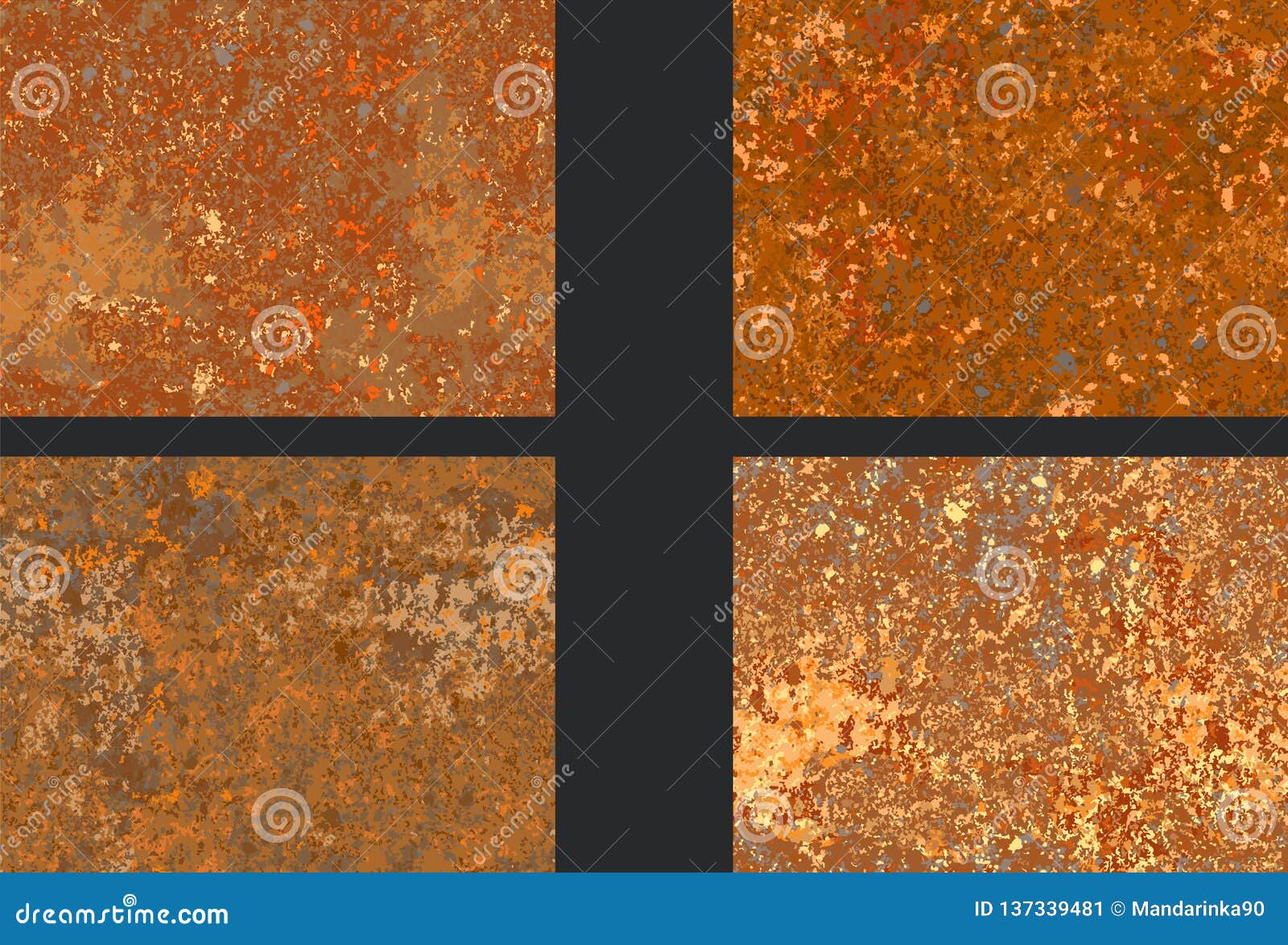 Set Corrosion Rusty Texture, Imitation of Rust. Stock Vector ...