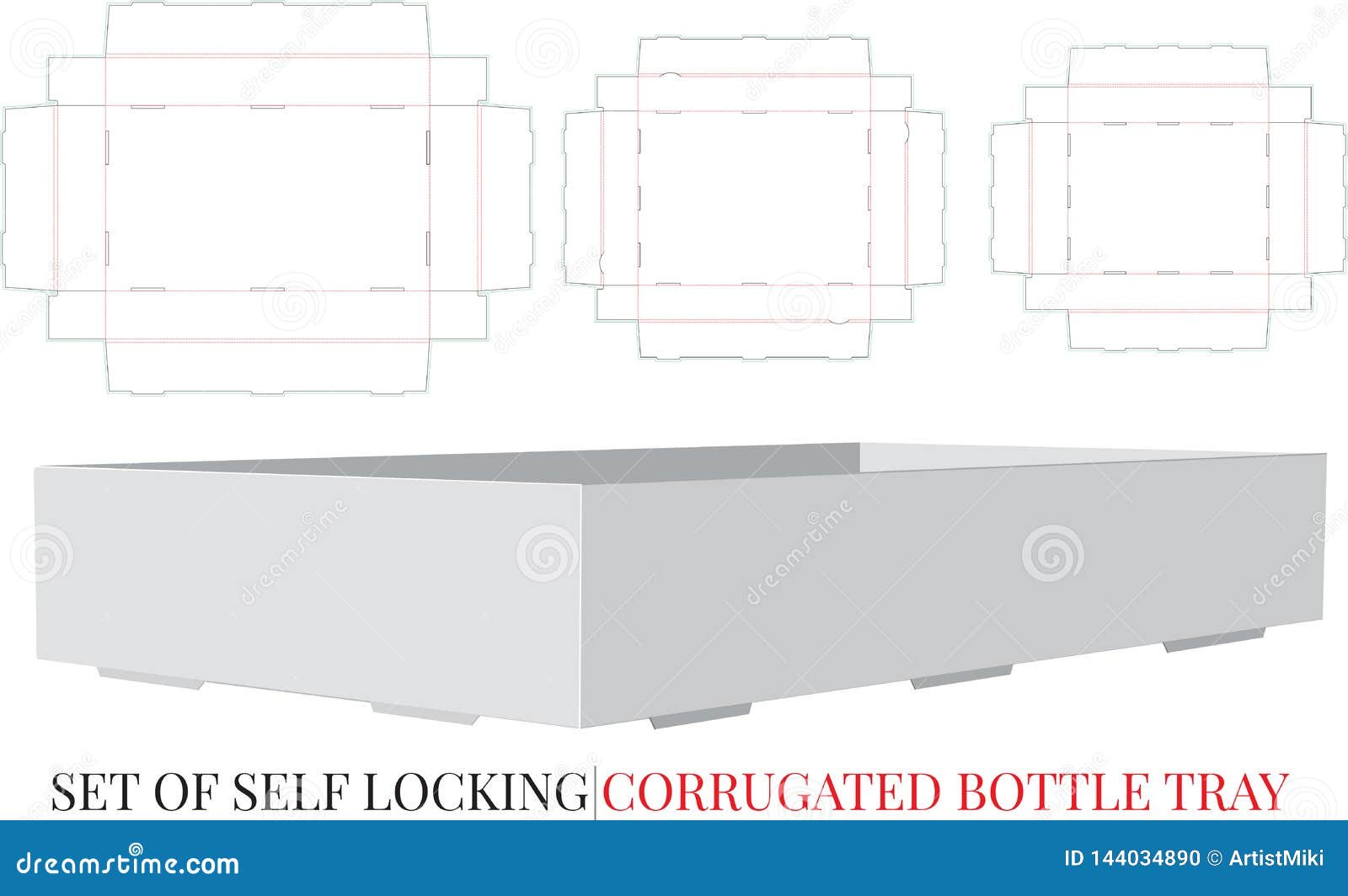 Corrugated Bottle Tray Template, Vector with Die Cut / Laser Cut Layers ...
