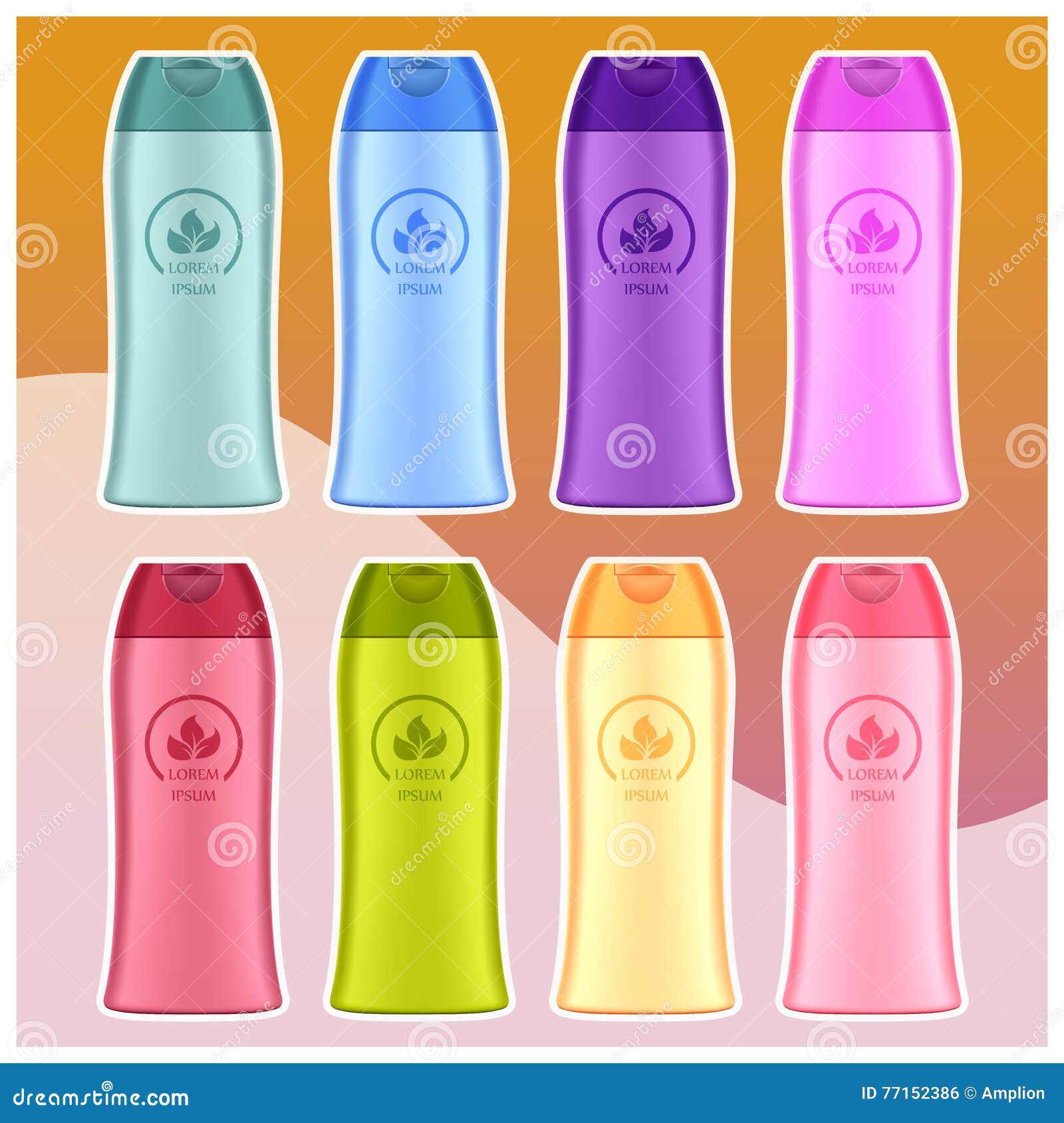 Set of Cosmetic bottles stock vector. Illustration of mockup - 77152386