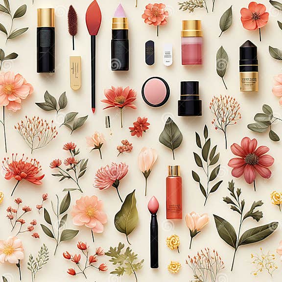 Set of cosmetic pattern stock illustration. Illustration of container ...