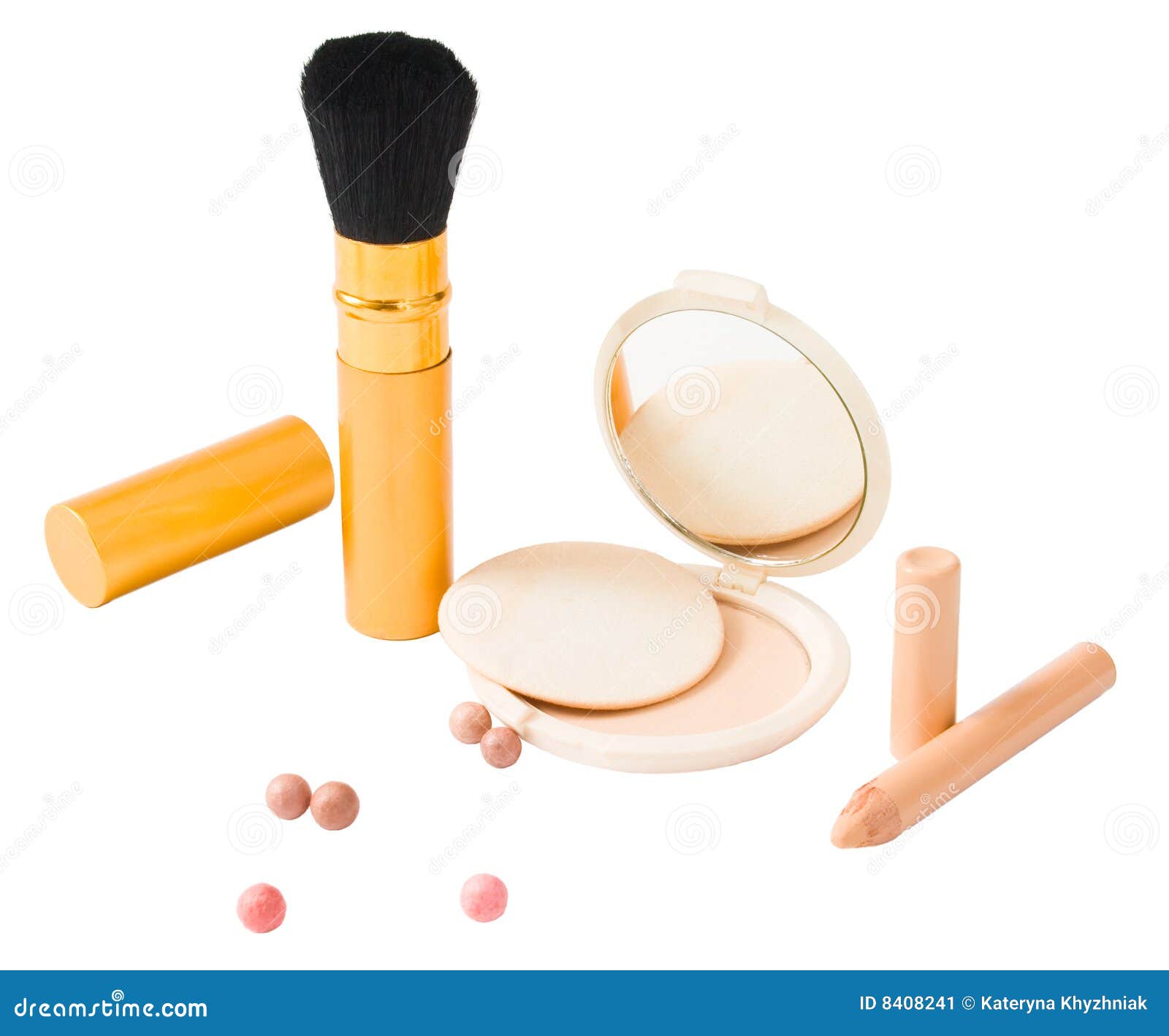 Set of Cosmetics and Make-up Tools Isolated Stock Image - Image of ...