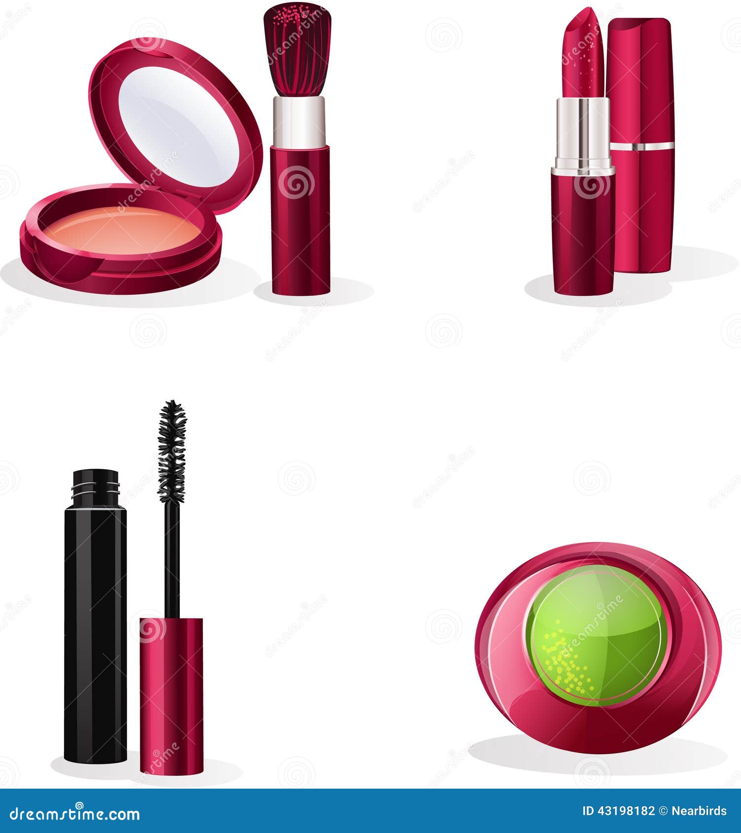 Set of cosmetics makeup stock vector. Illustration of face - 43198182