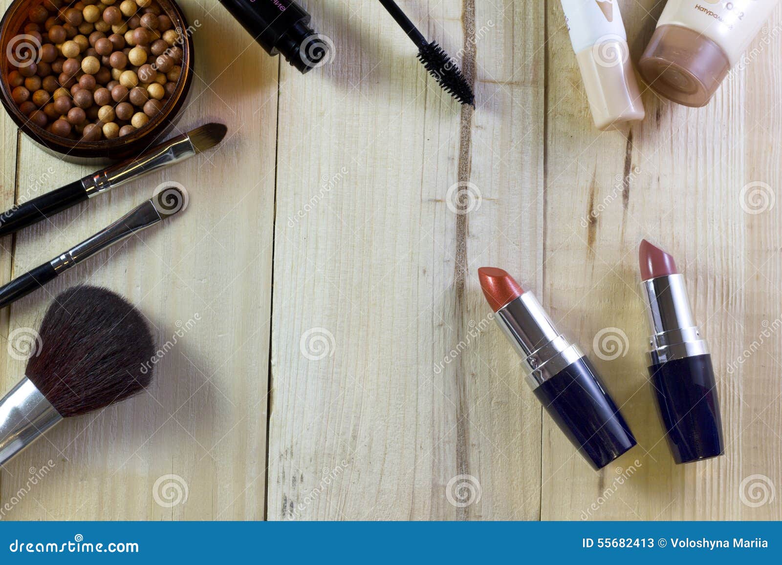 Set of cosmetics makeup stock image. Image of cosmetics - 55682413