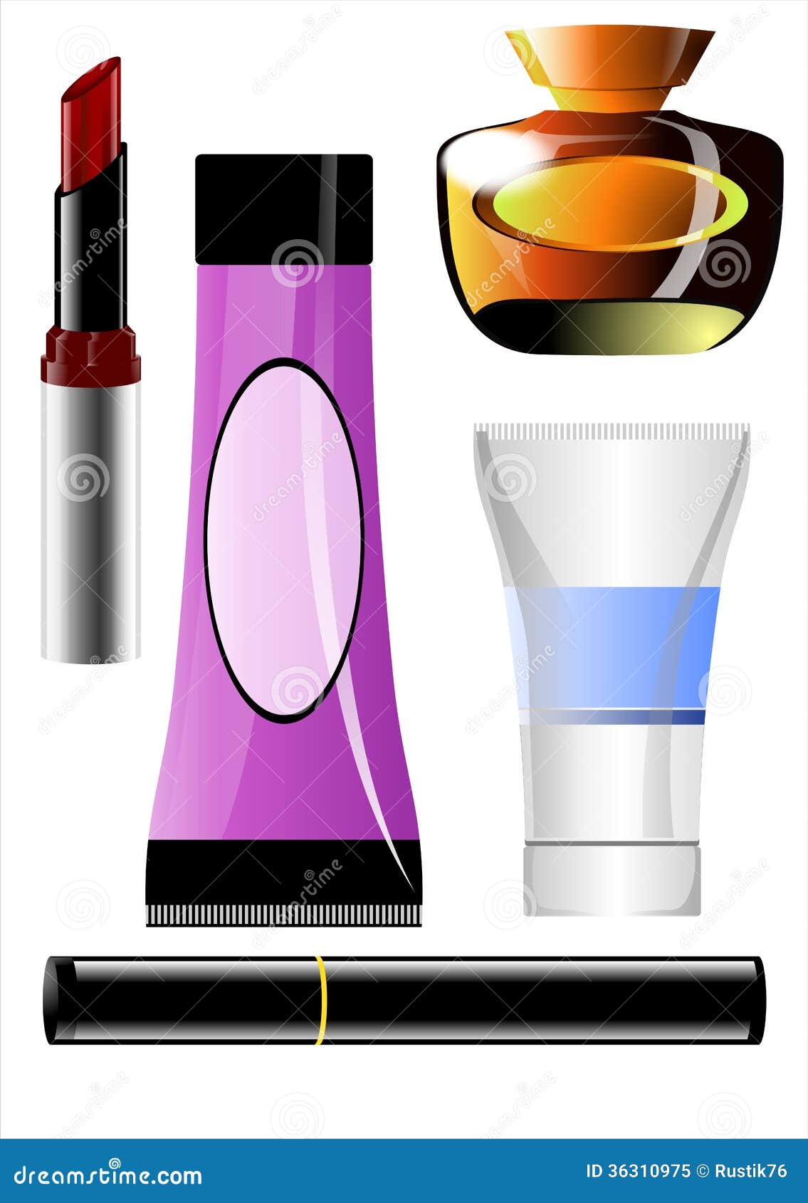 A set of cosmetics. Vector stock illustration. Illustration of ...