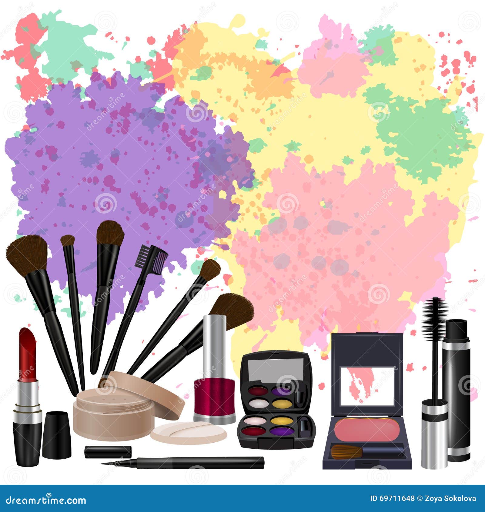 Set of Cosmetics. Vector Illustration Stock Illustration - Illustration ...