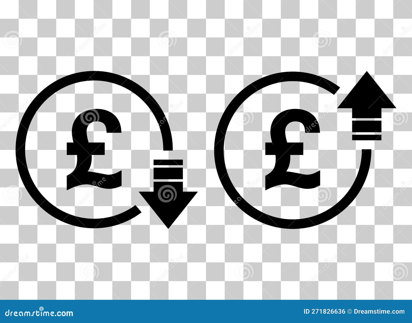 Set of Cost Symbol Pound Increase and Decrease Icon. Money Vector ...