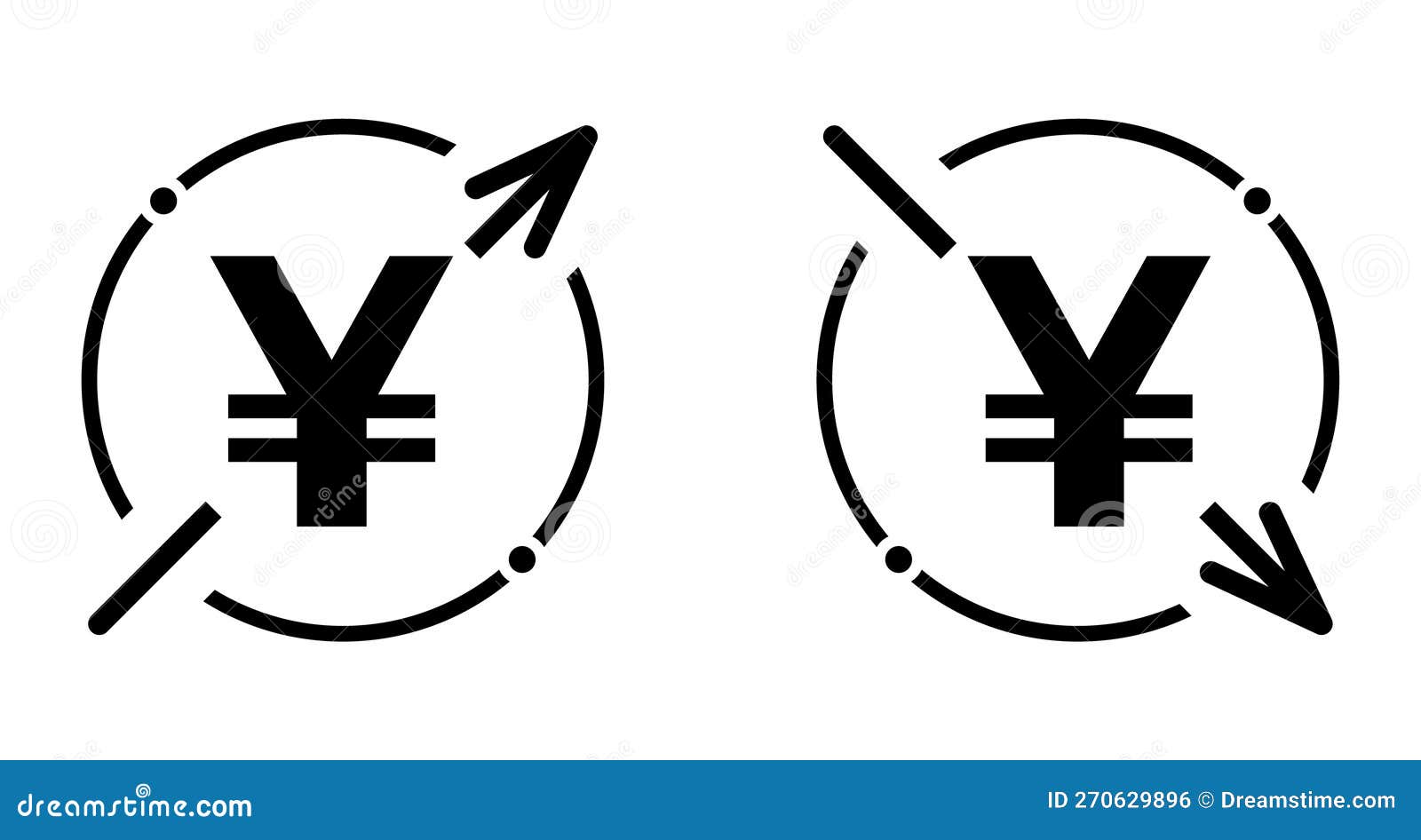 Set Of Cost Symbol Yuan Increase And Decrease Icon. Money Vector Symbol Isolated On Background ...