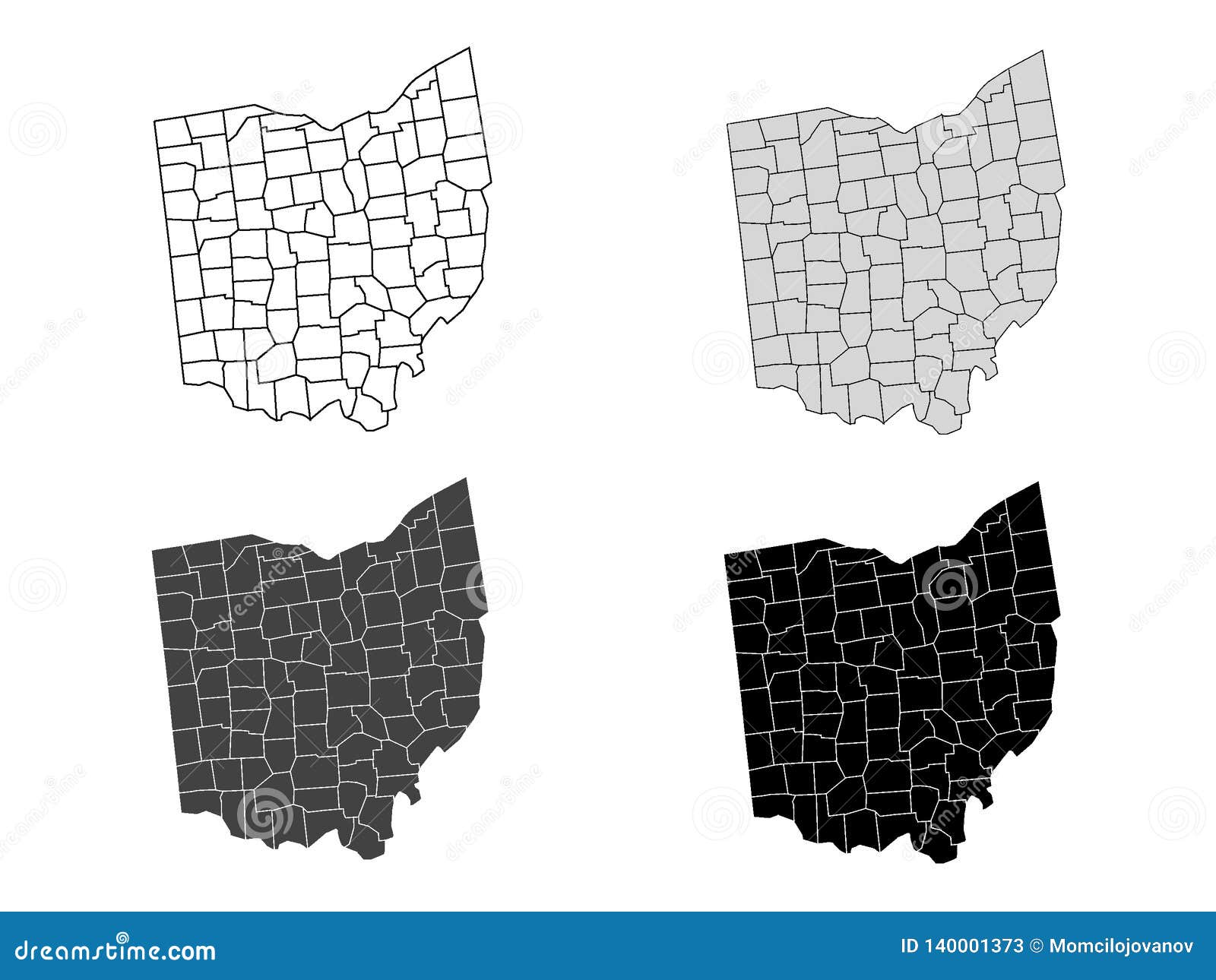 Ohio Counties Map Vector Illustration | CartoonDealer.com #18617356
