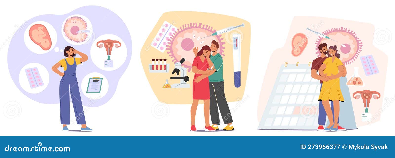 Set Couples Deep in Thought about Artificial Insemination, a Process of Introducing Sperm into a ...