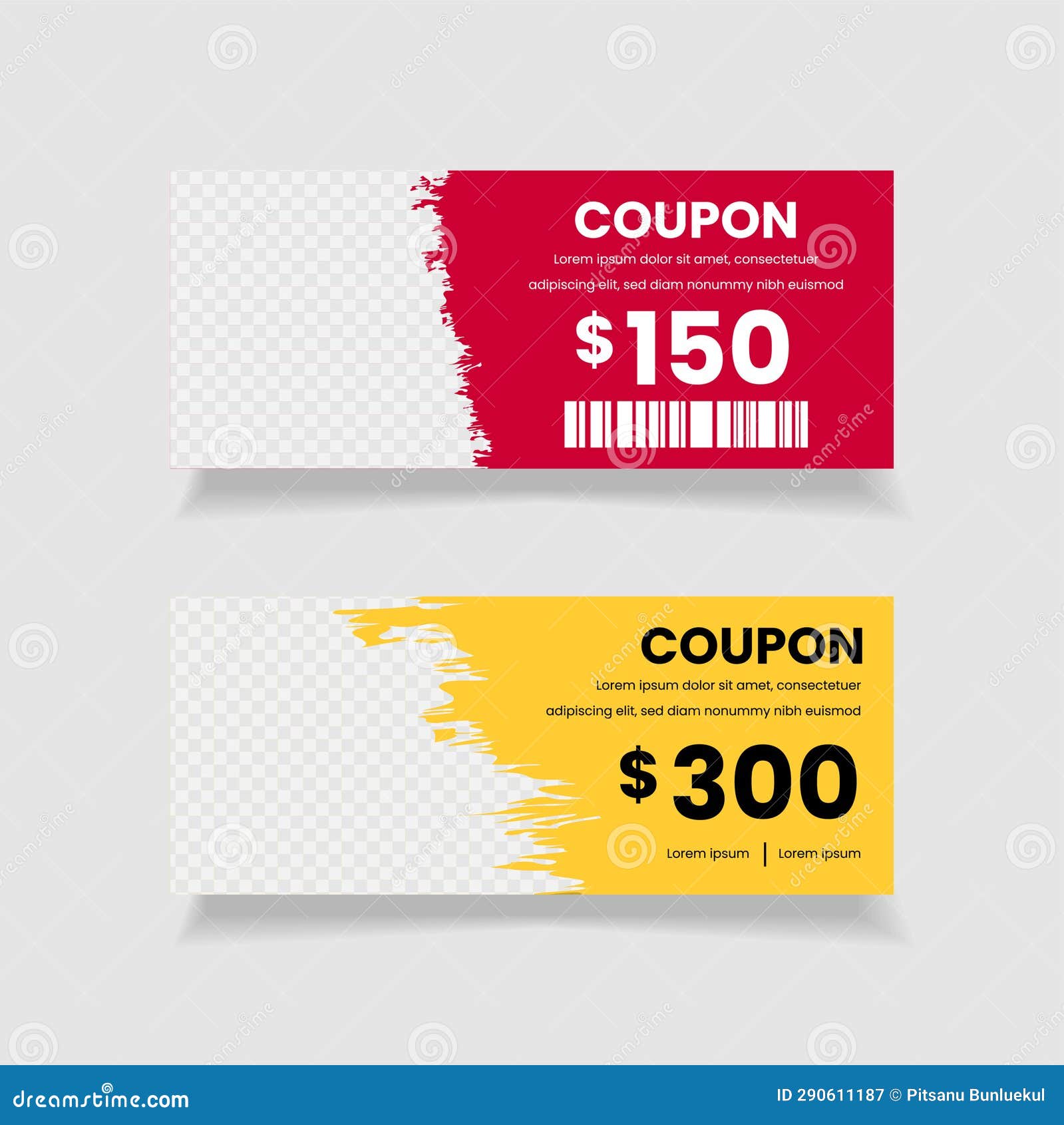 Set of Coupon Promotion Template Stock Vector - Illustration of price ...