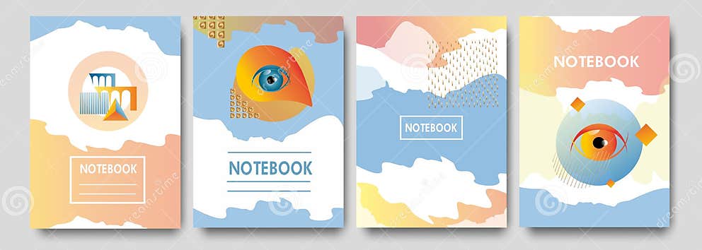 Set of Cover Designs for Notebook, Notepad, Poster or Banner ...