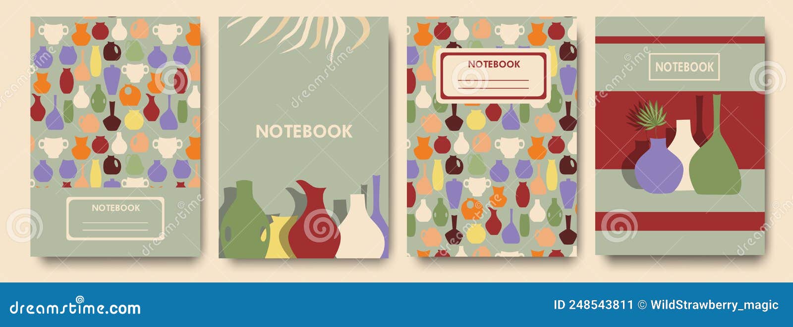 Set of Cover Designs for Notebook, Notepad, Poster or Banner ...