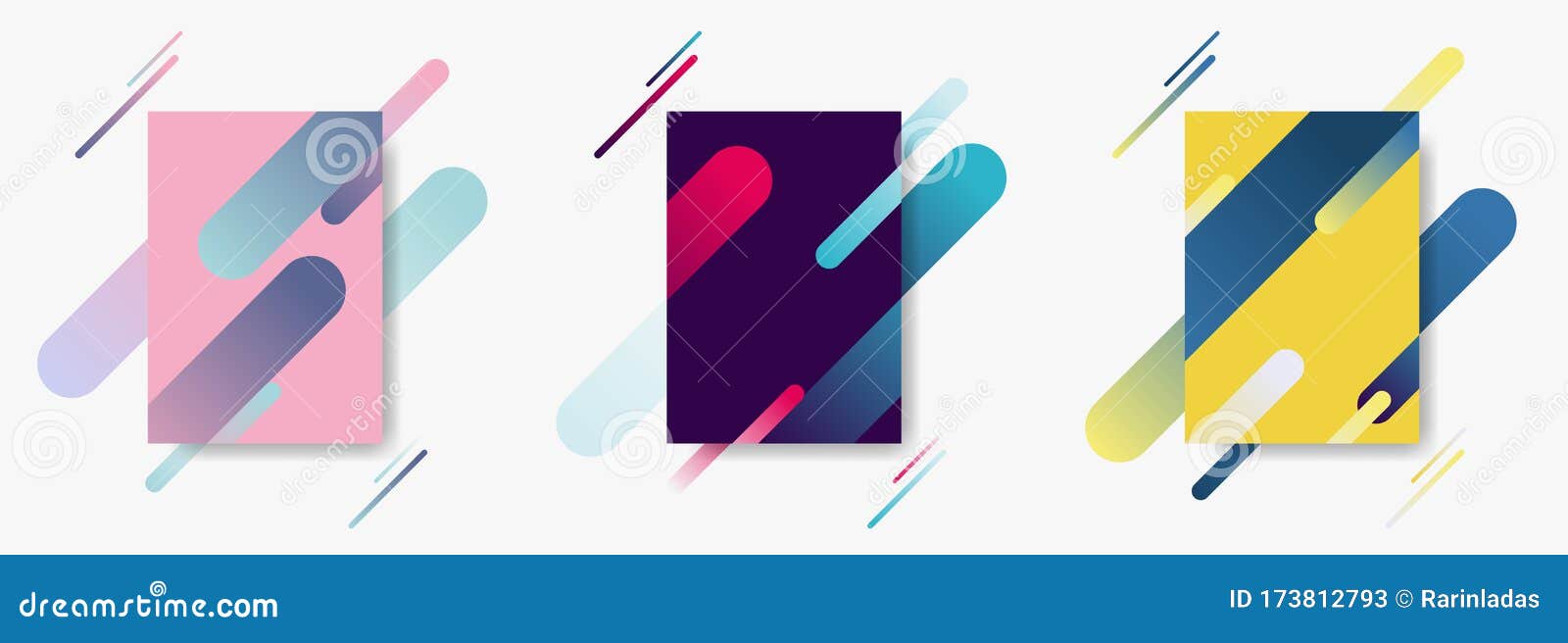 Set of Cover Poster Pattern Template with Dynamic Composition Made of ...