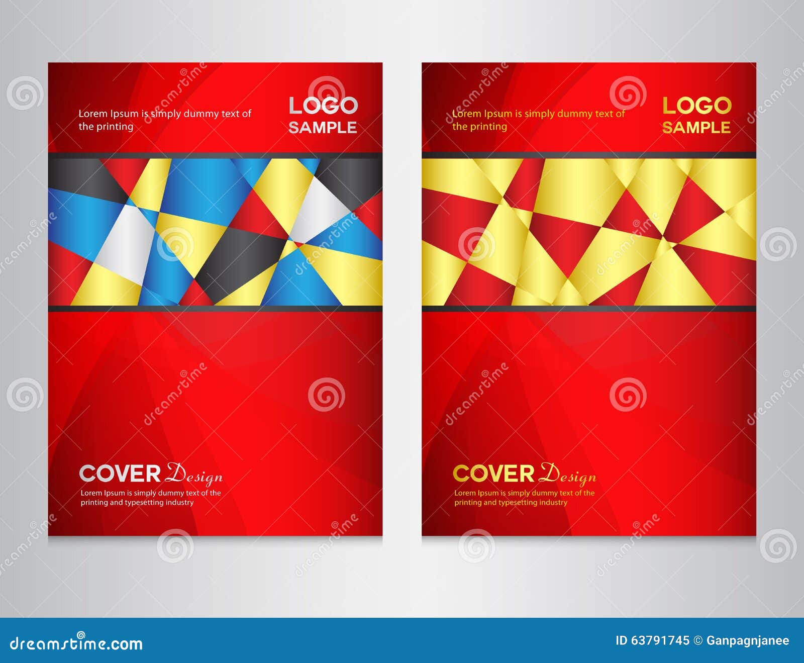 Set Cover Template on Red Backgrounds Stock Vector - Illustration of ...