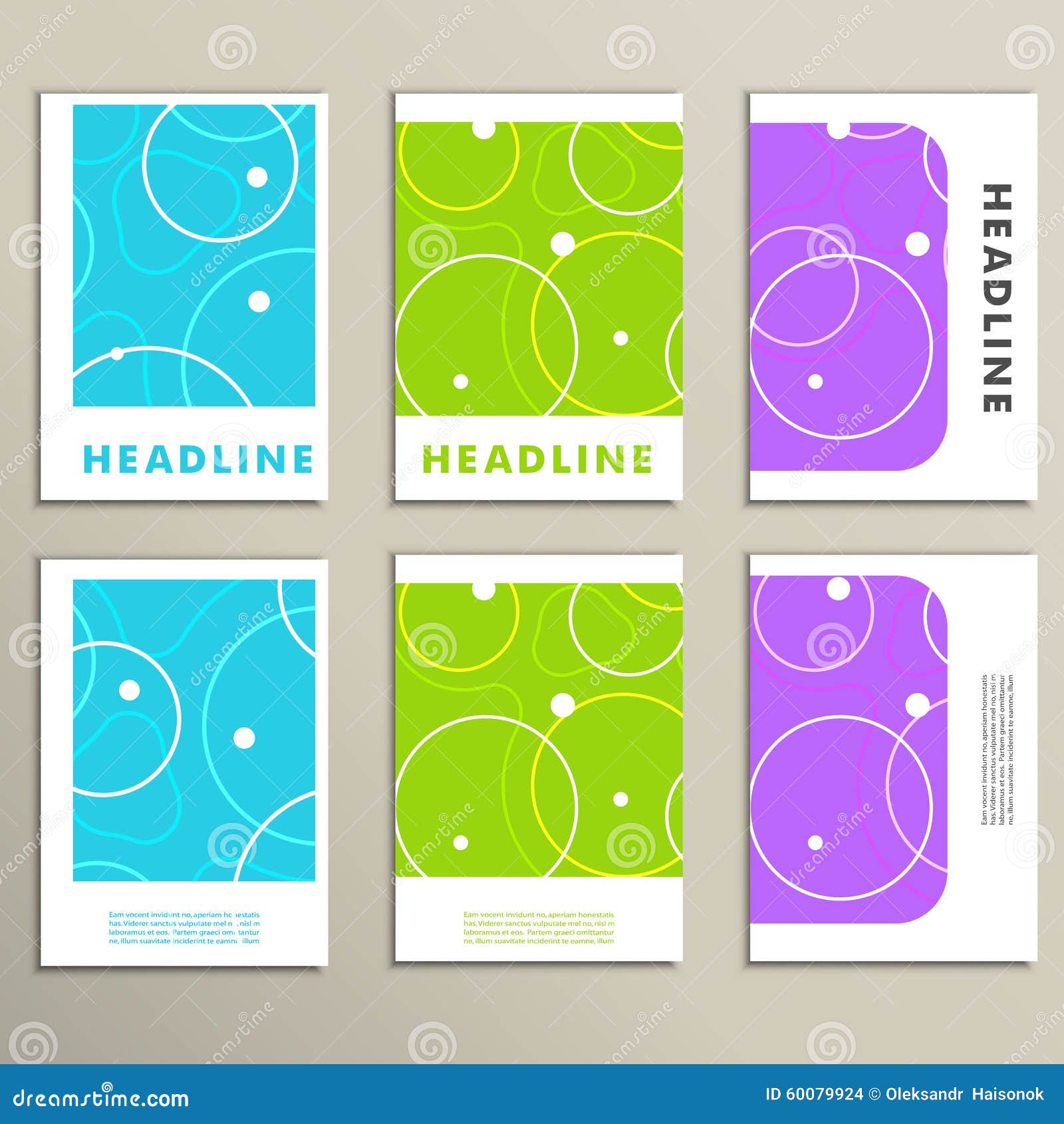 Set of Covers with Abstract Circles and Patterns Stock Vector ...