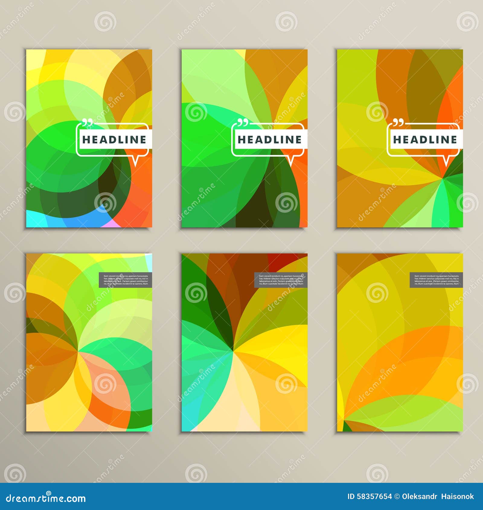 Set of 6 Covers with Abstract Patterns Stock Vector - Illustration of ...