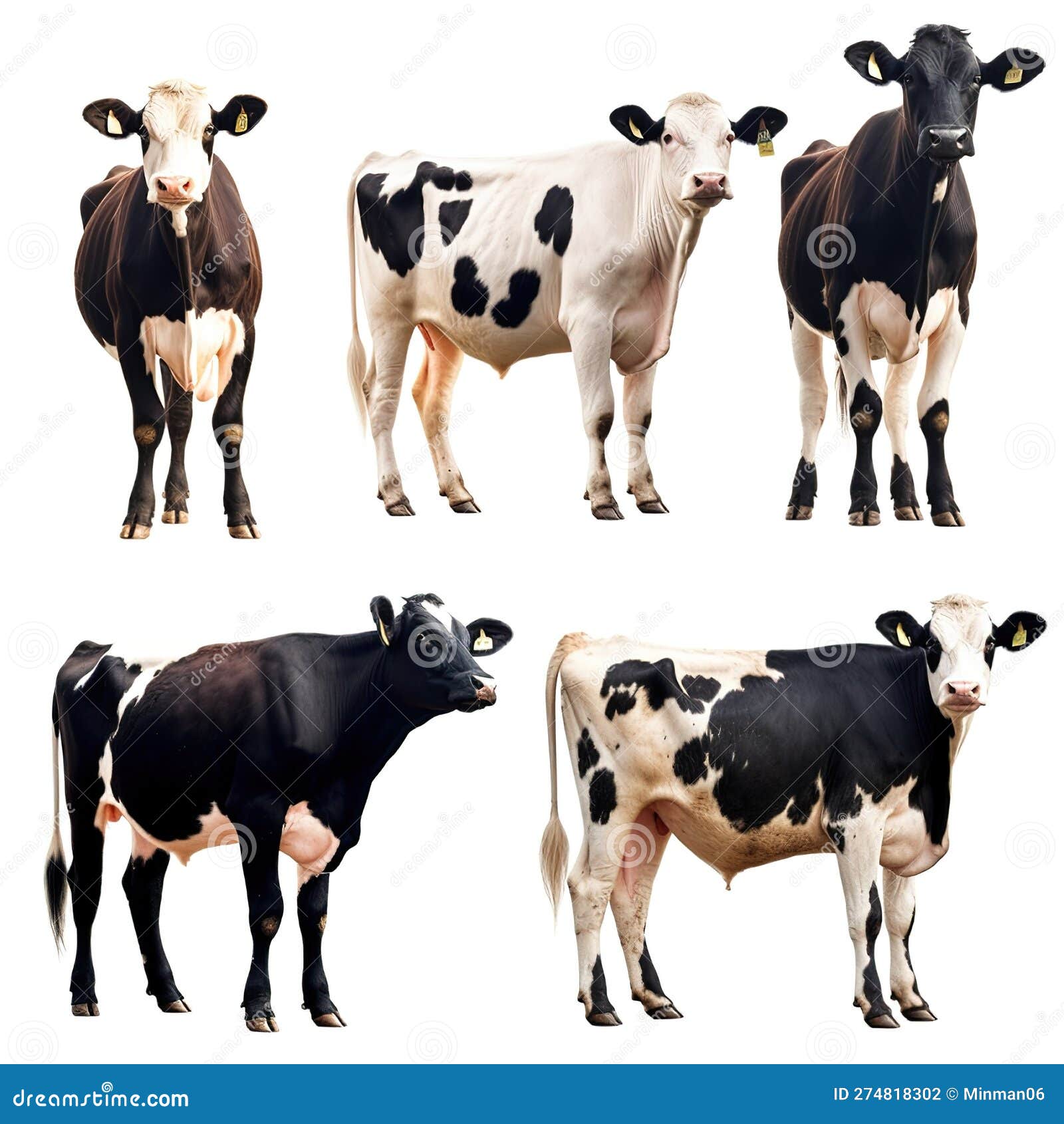 Set of Cows Isolated on a White Background for Your Designs. Stock ...